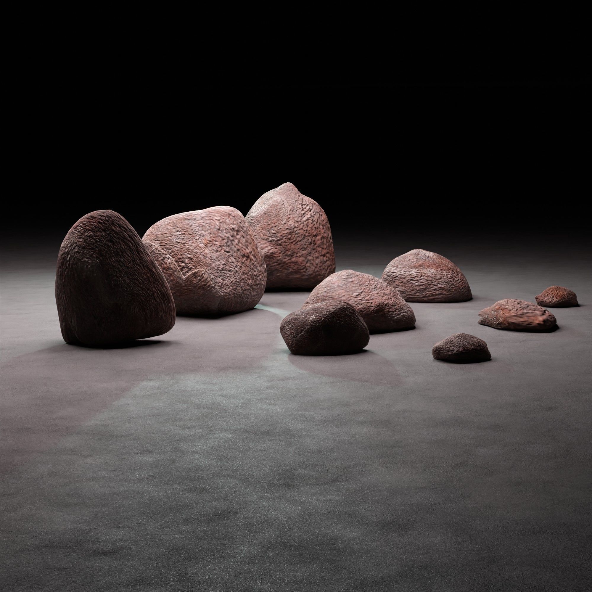 Set of rocks 3d set of objects free 3D model | CGTrader