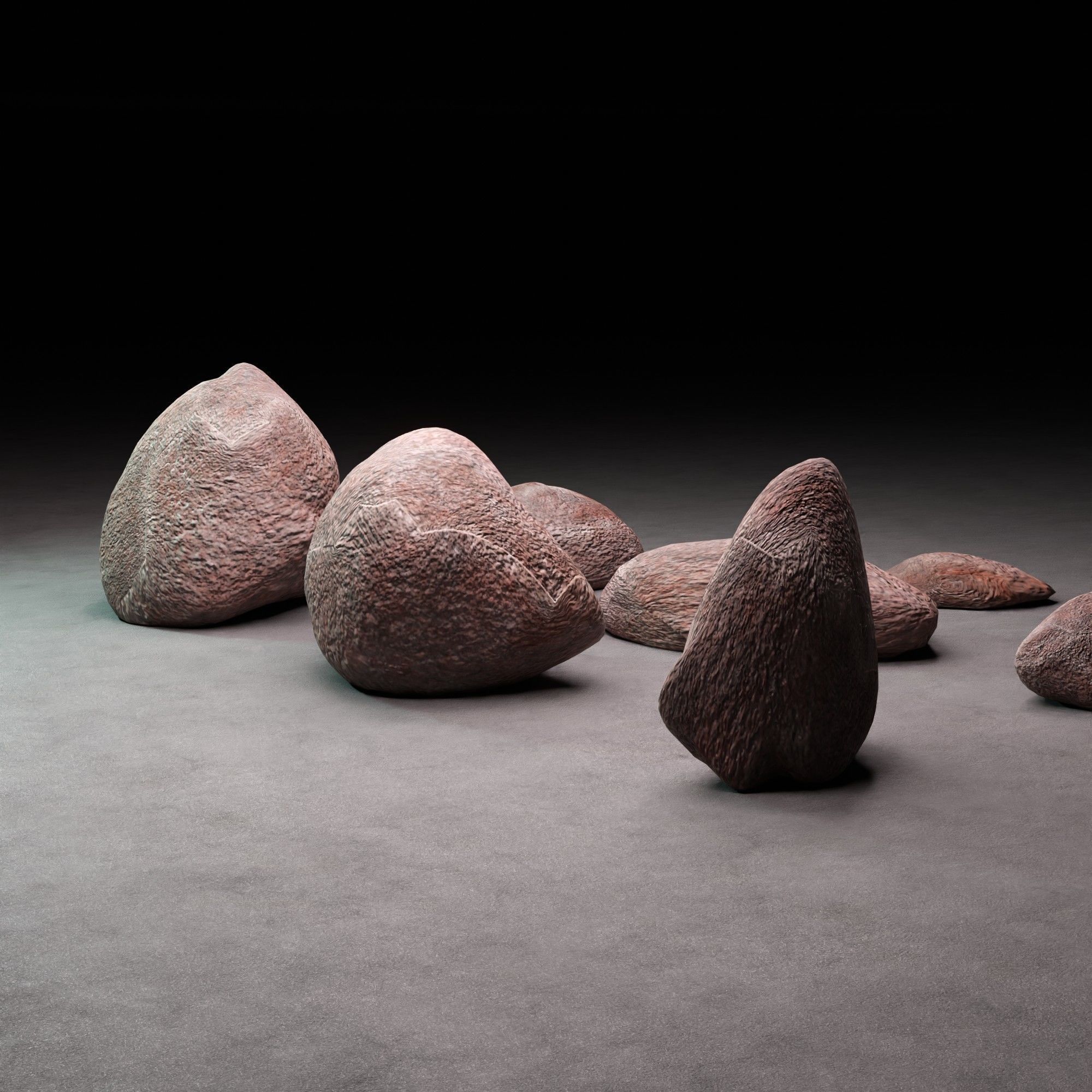 Set of rocks 3d set of objects free 3D model | CGTrader