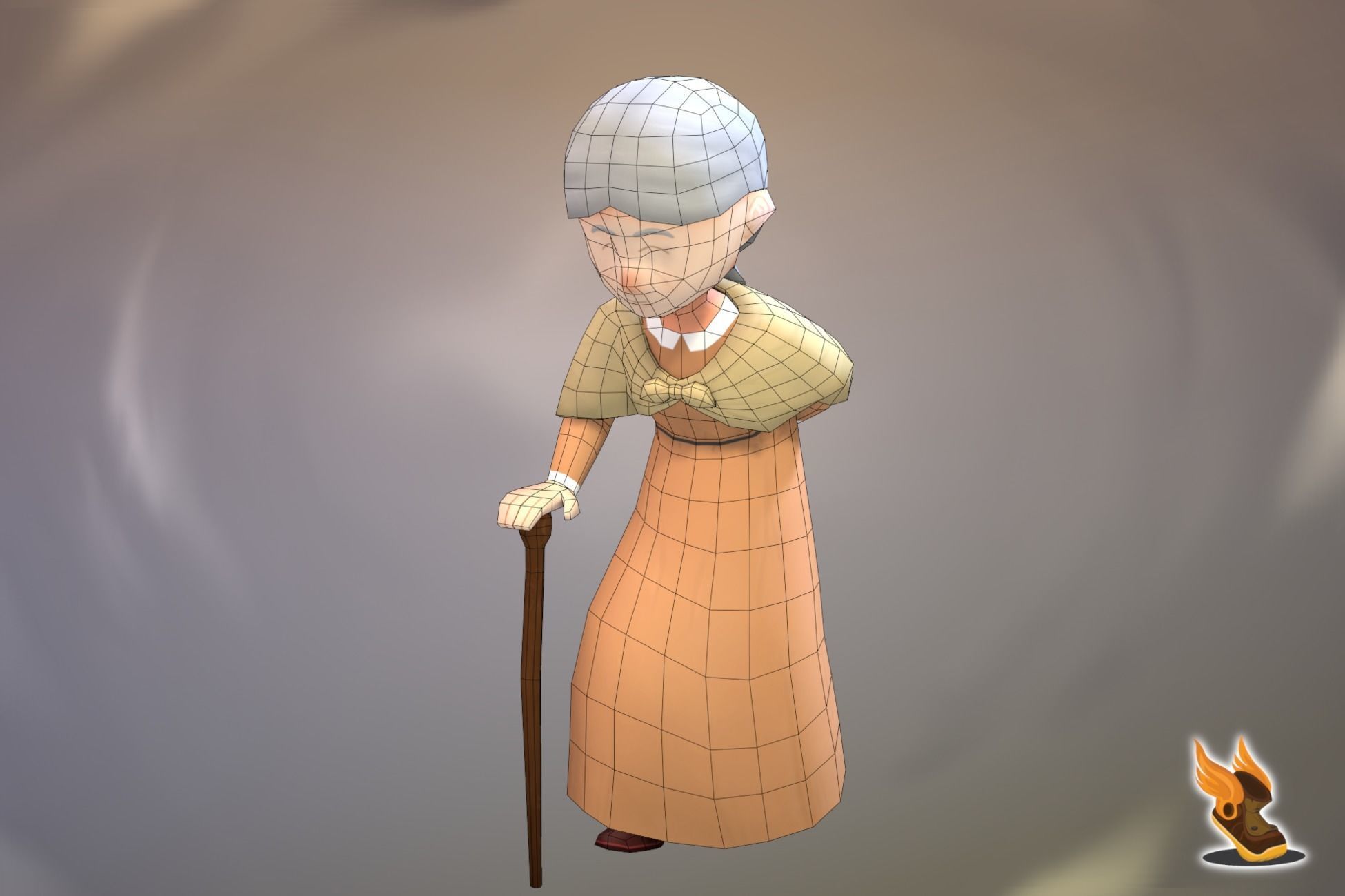 3D model Stylized NPC - Peasant Elder Grenda VR / AR / low-poly | CGTrader