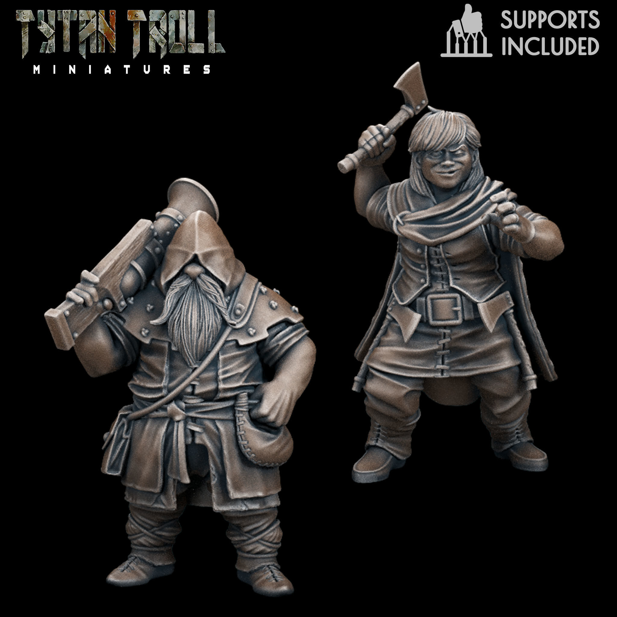 DnD Heroes - Dwarf Rangers - Pre-Supported 3D model 3D printable | CGTrader