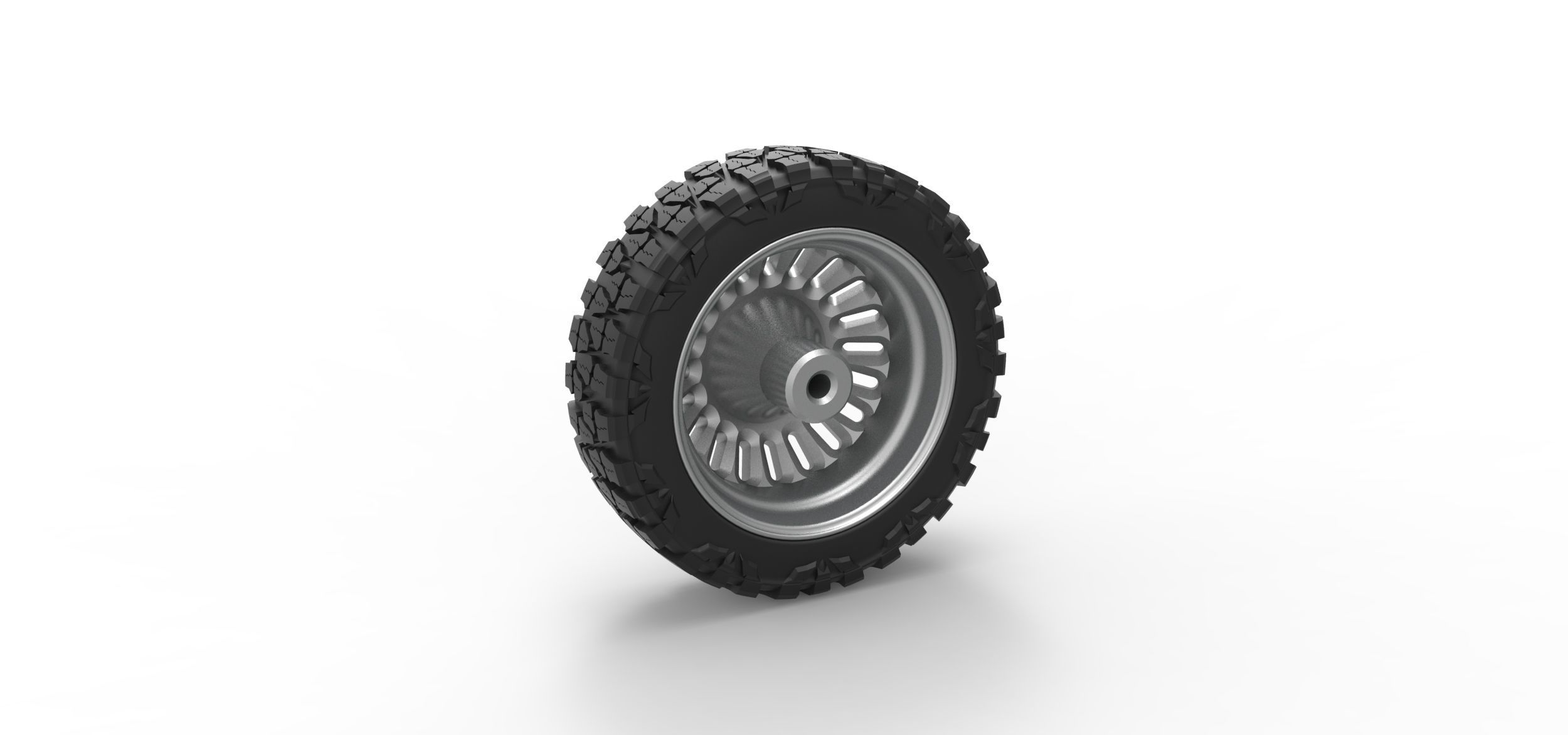 Diecast Front semi wheel for pickup V12 Scale 1 to 25 3D model 3D ...