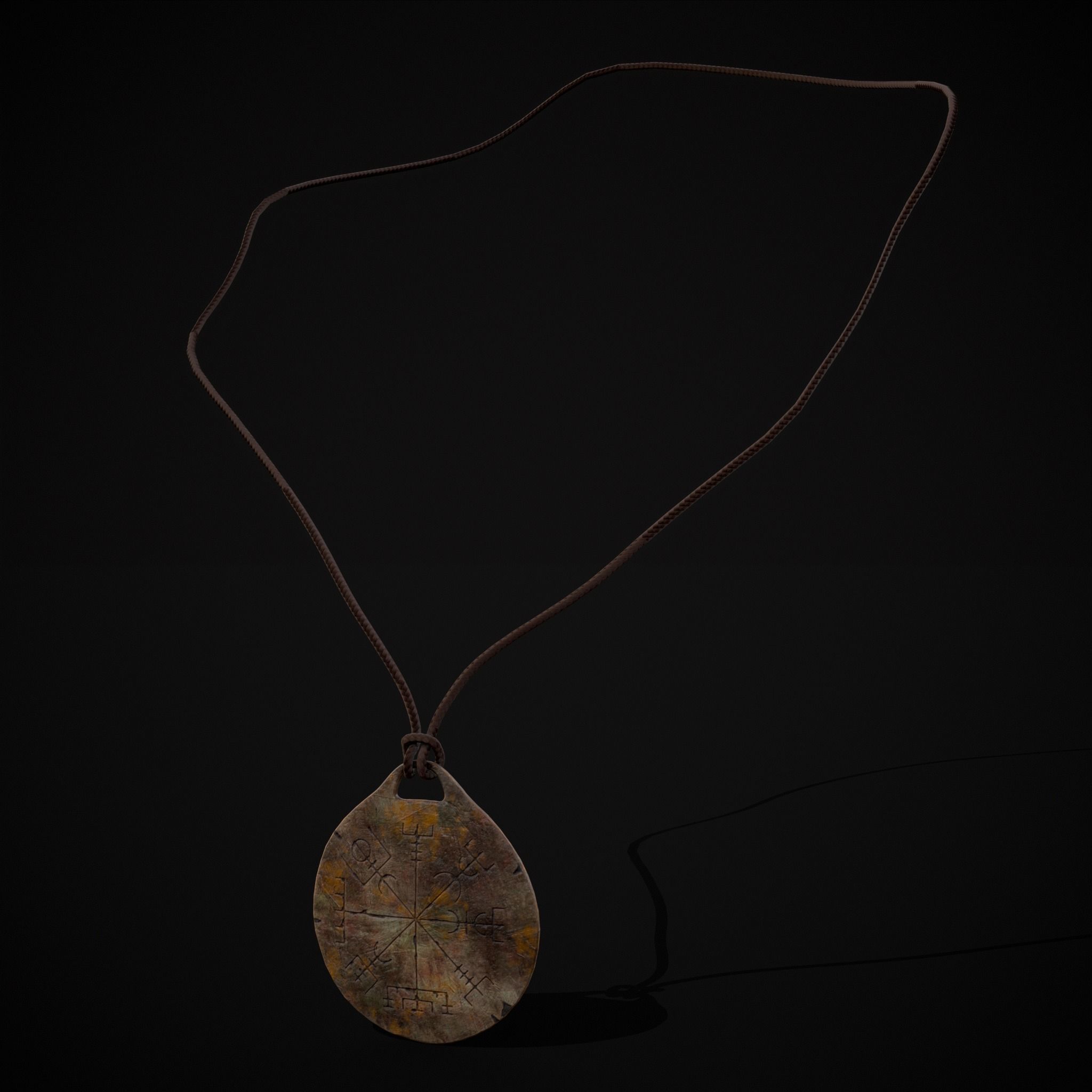 3D model Wooden Vegvisir Medallion VR / AR / low-poly | CGTrader