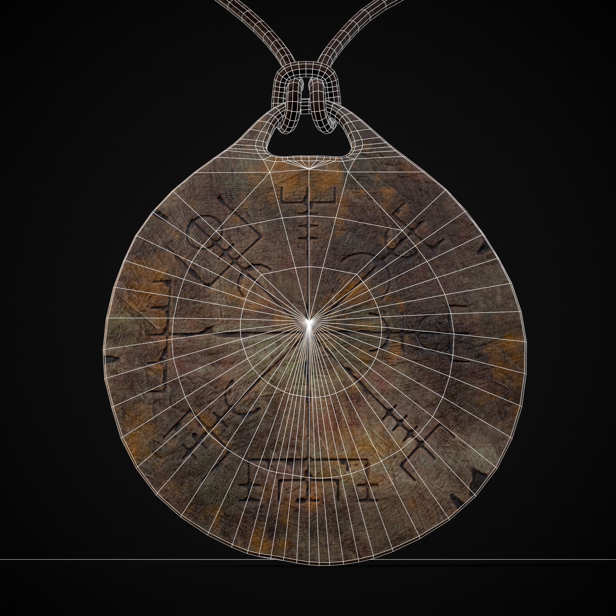 3D model Wooden Vegvisir Medallion VR / AR / low-poly | CGTrader