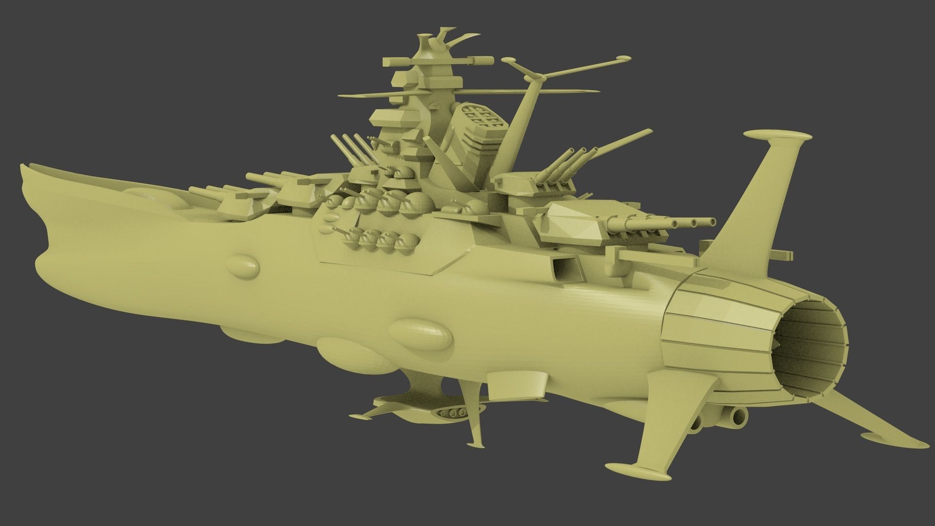 Space Battleship Yamato 3D model 3D printable | CGTrader