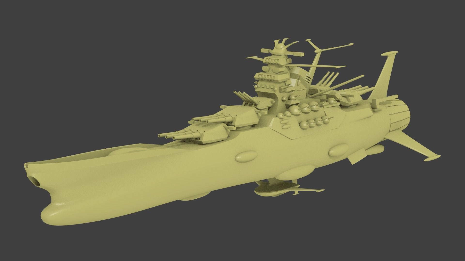 Space Battleship Yamato 3D model 3D printable | CGTrader