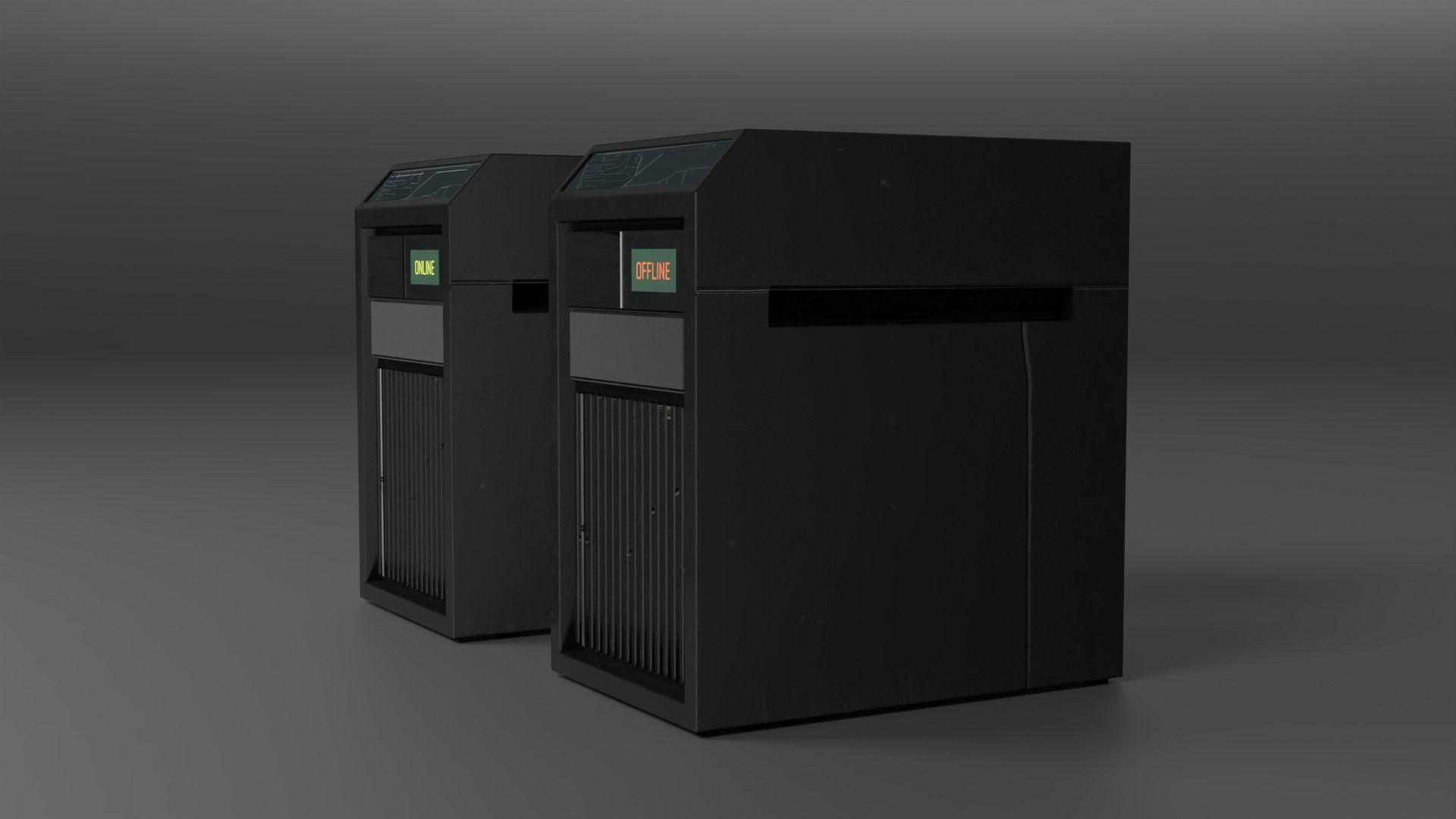 3D model Computers Servers Screens Touch Pad Lock Box VR / AR / low ...