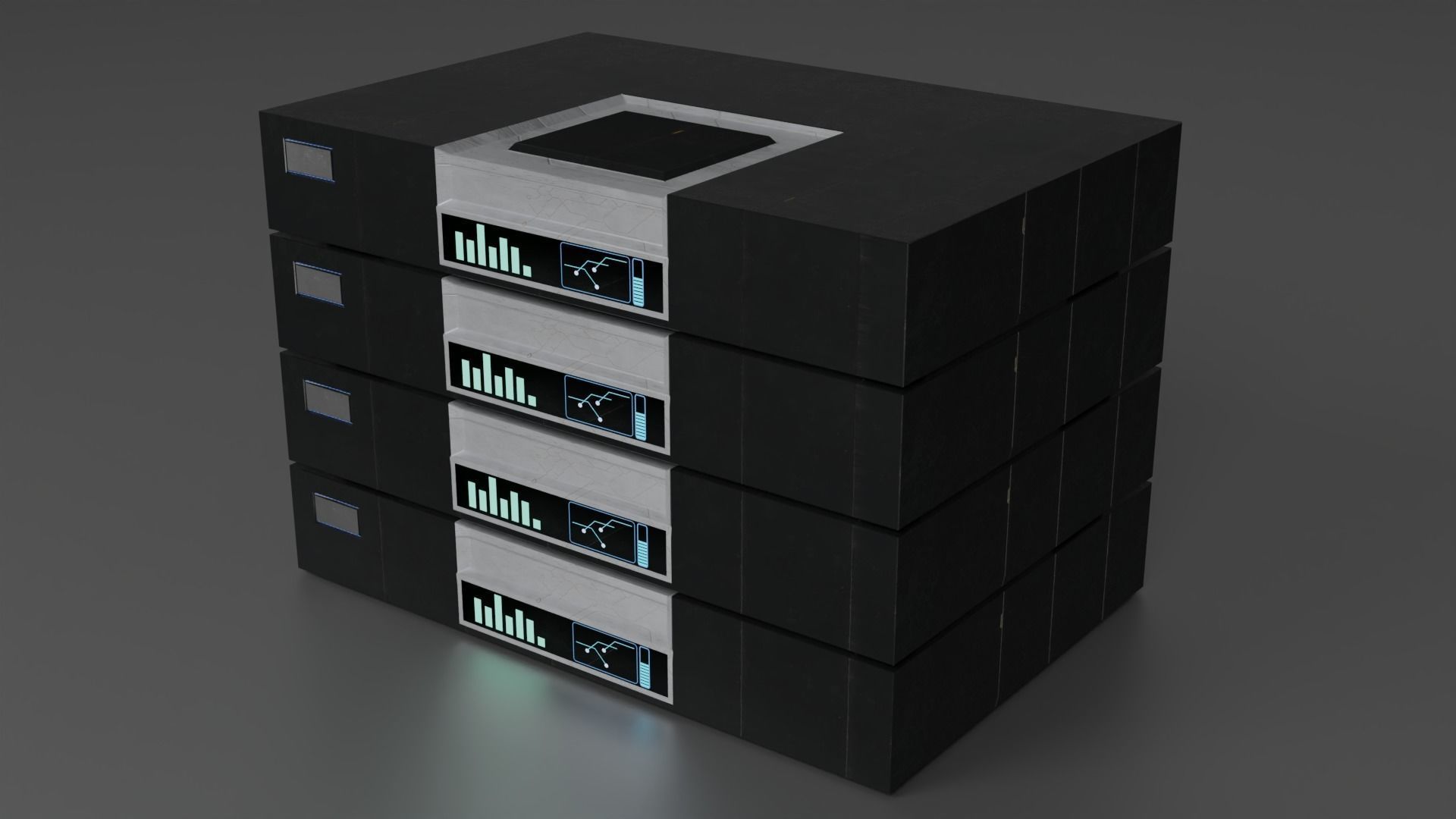 3D model Computers Servers Screens Touch Pad Lock Box VR / AR / low ...