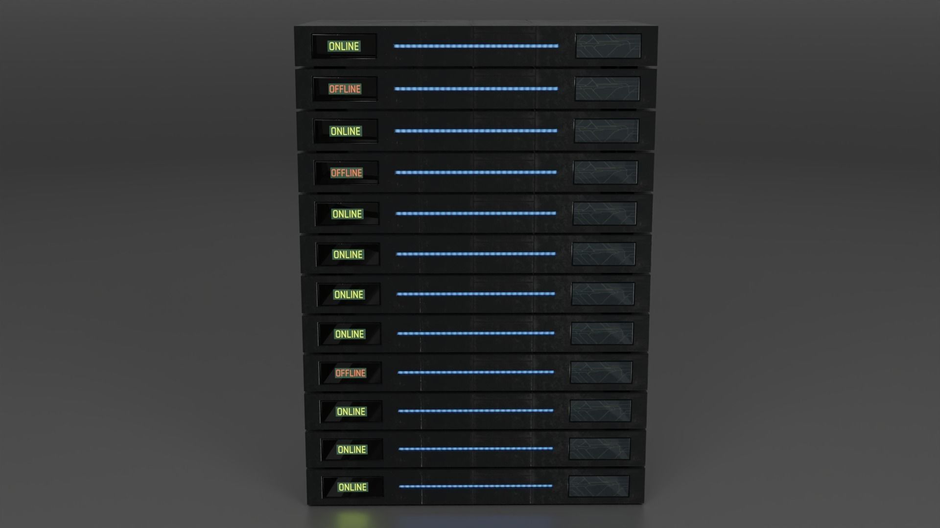 3D model Computers Servers Screens Touch Pad Lock Box VR / AR / low ...