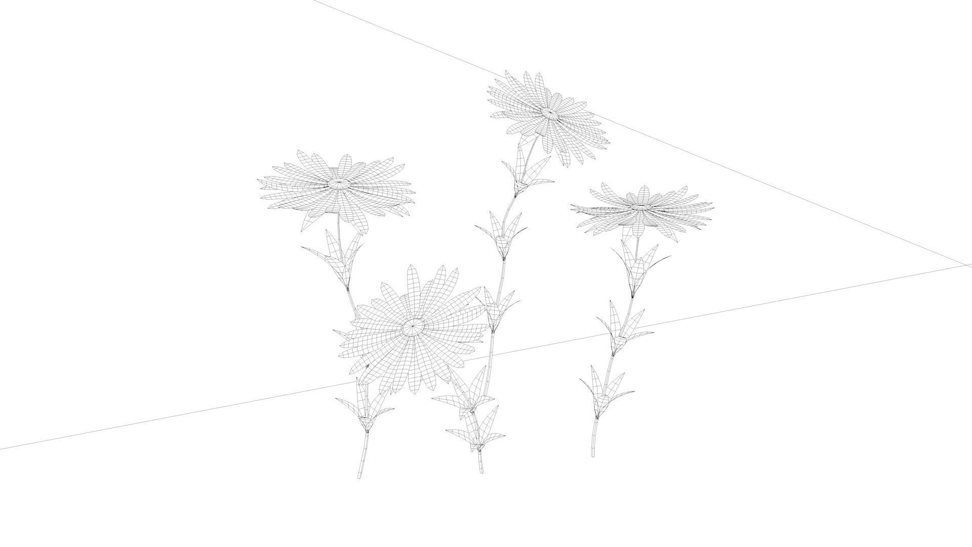 Stylized flowers and small flowers 3D model | CGTrader