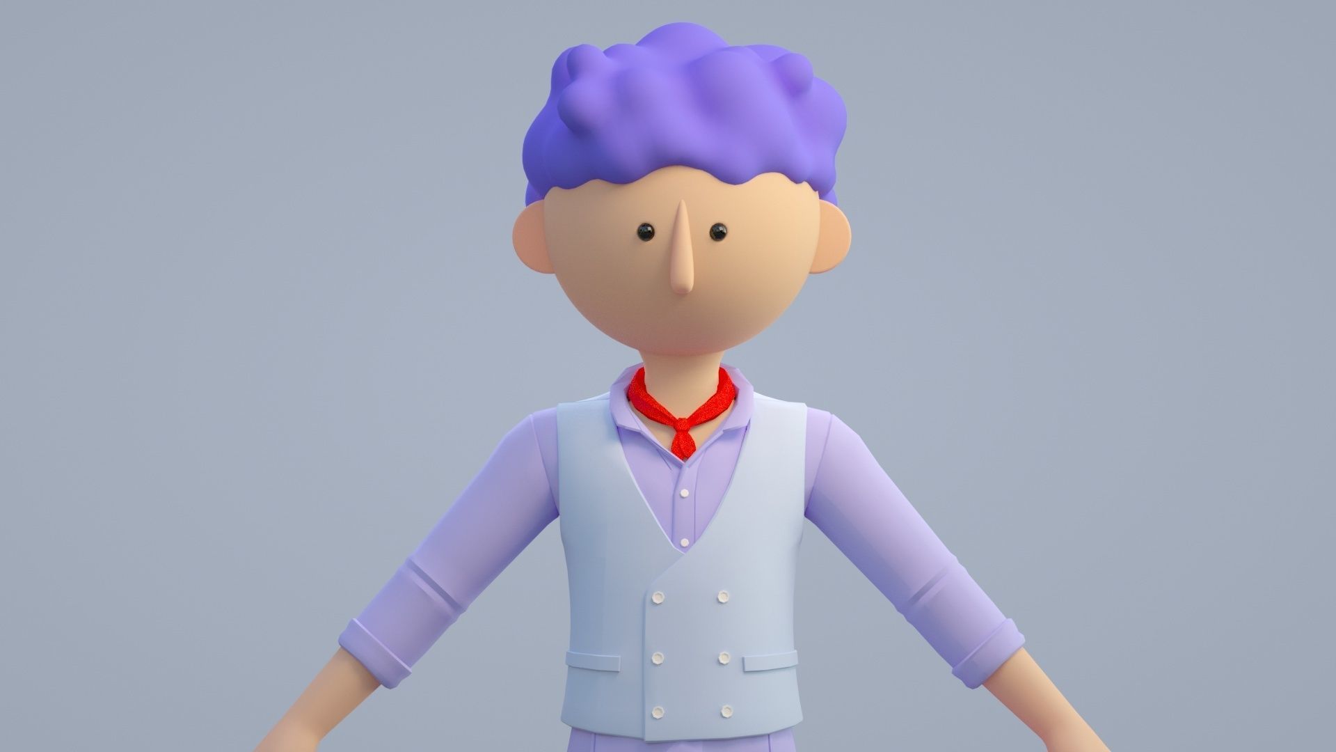 Cartoon Teenager Young Boy Gentleman IP Cartoon Image c4d 3D model ...