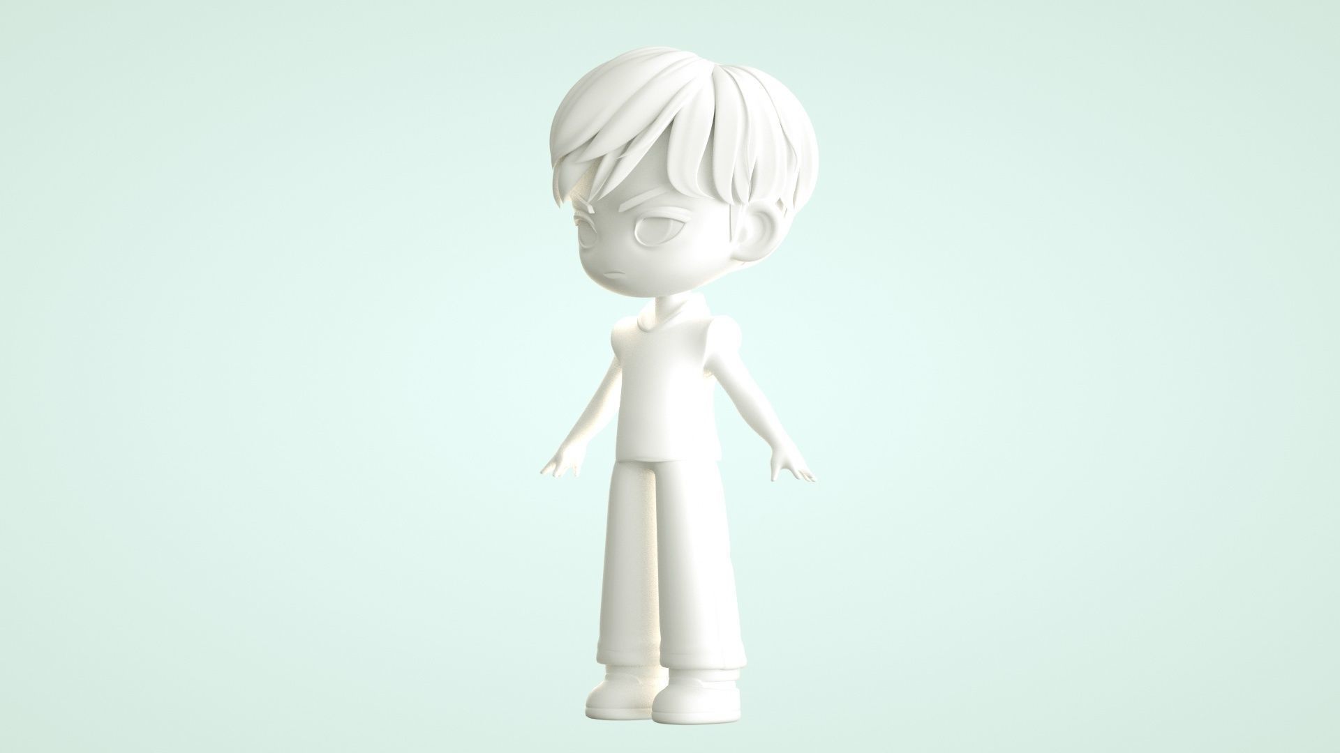 Three Shadows and Two Cartoons Young Boys and Young Boys 3D model | CGTrader