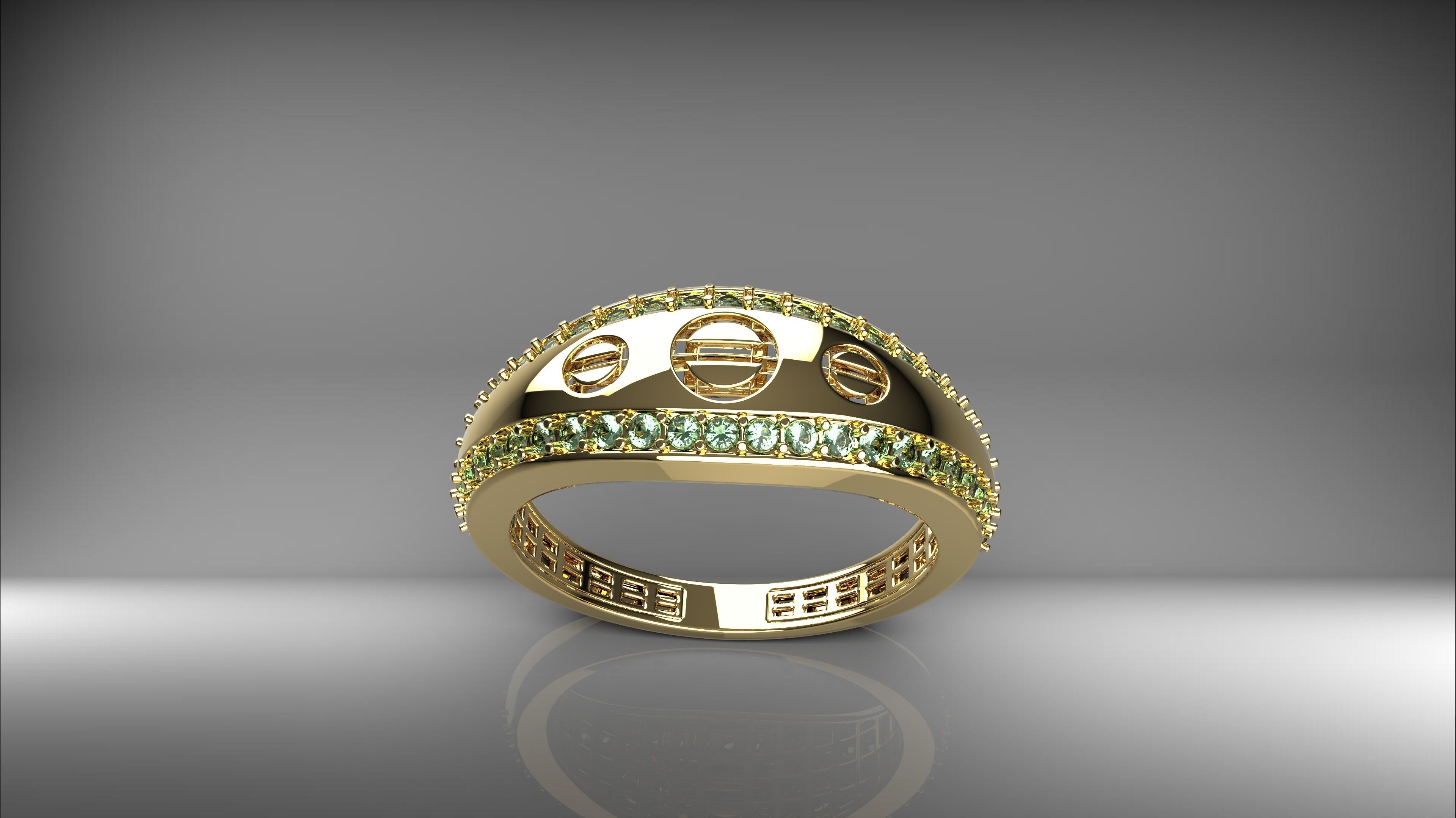 Cartier Pattern ring 3D model 3D printable | CGTrader