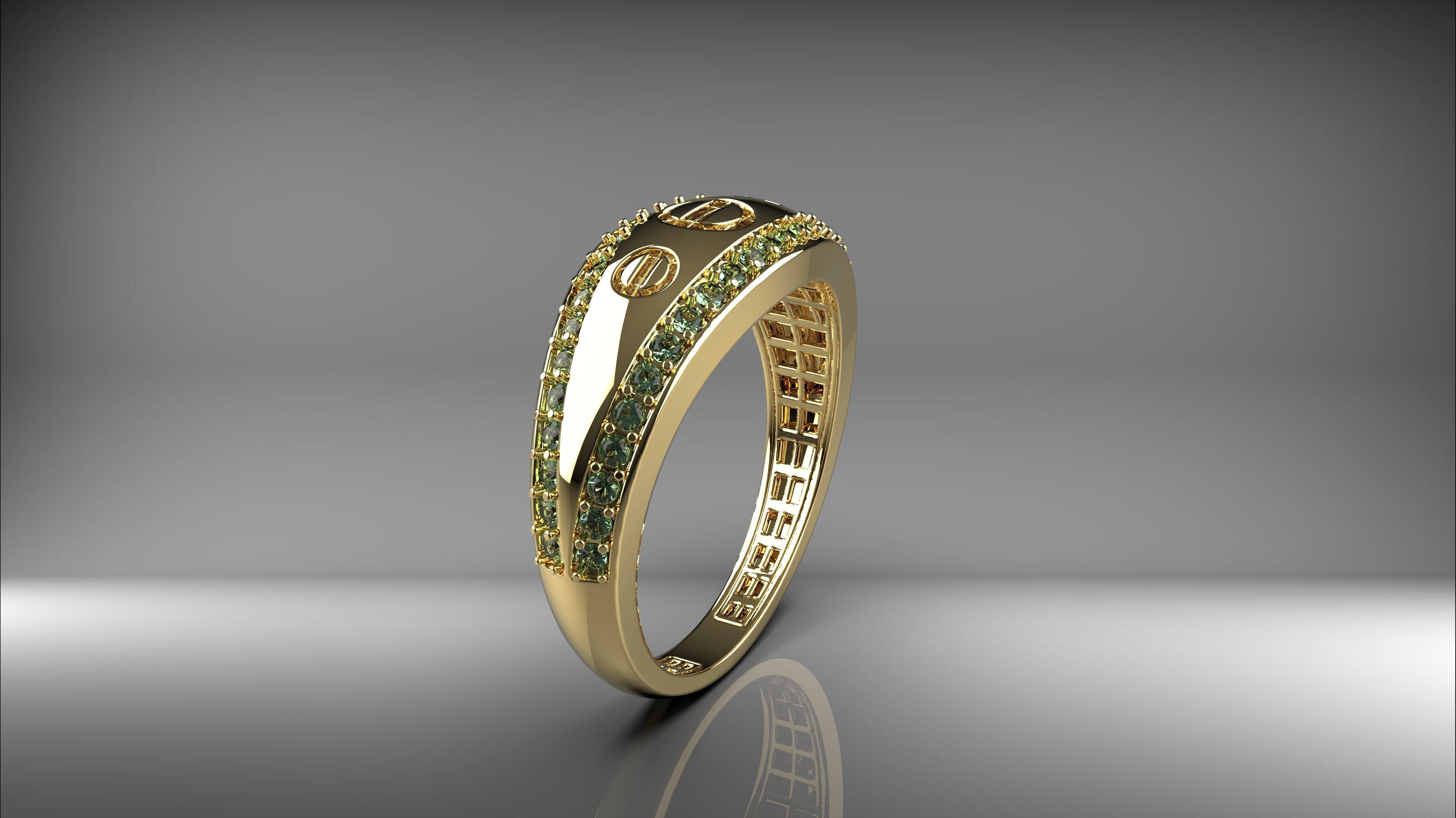 Cartier Pattern ring 3D model 3D printable | CGTrader