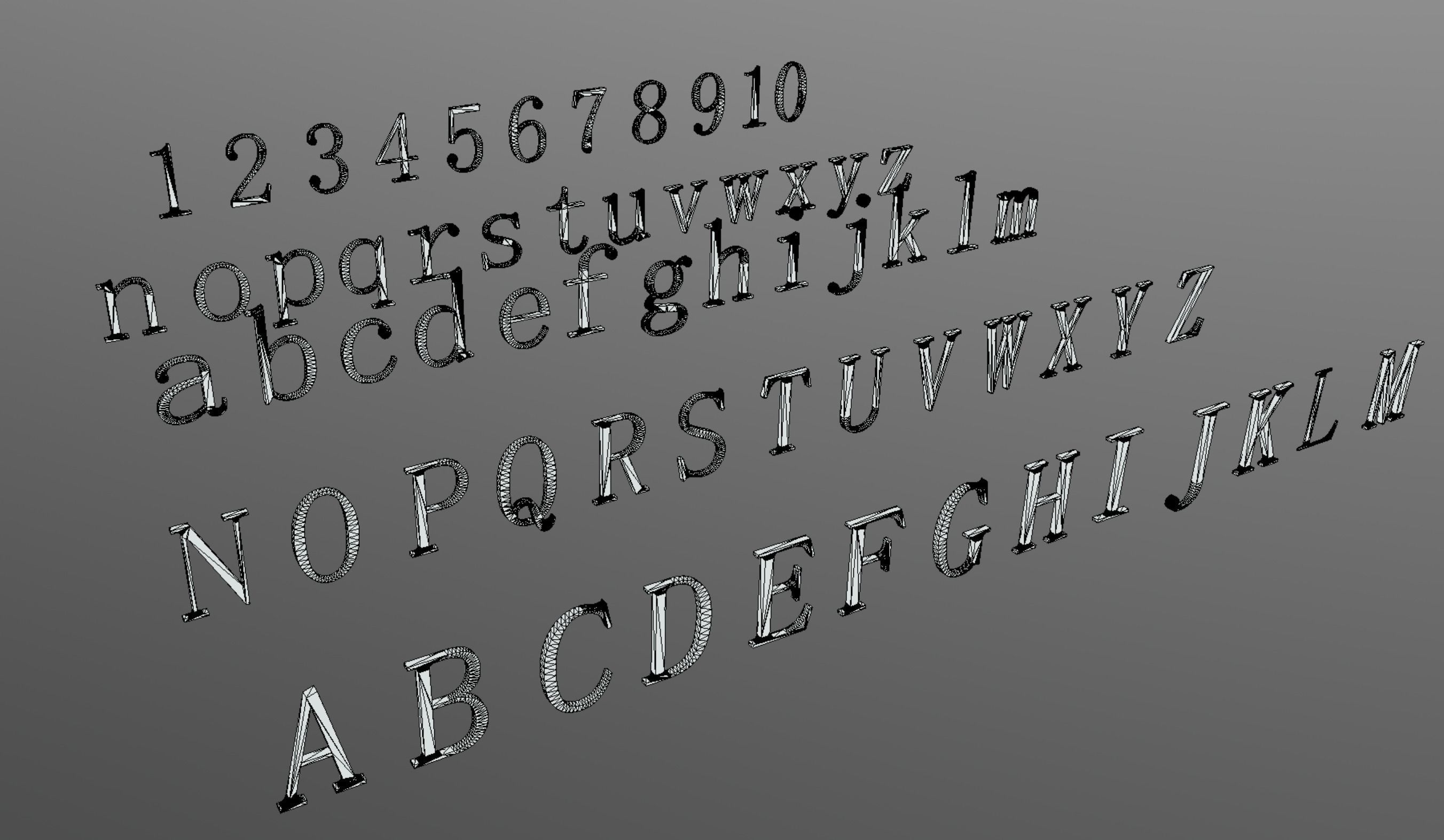 3D model Letters and numbers VR / AR / low-poly | CGTrader