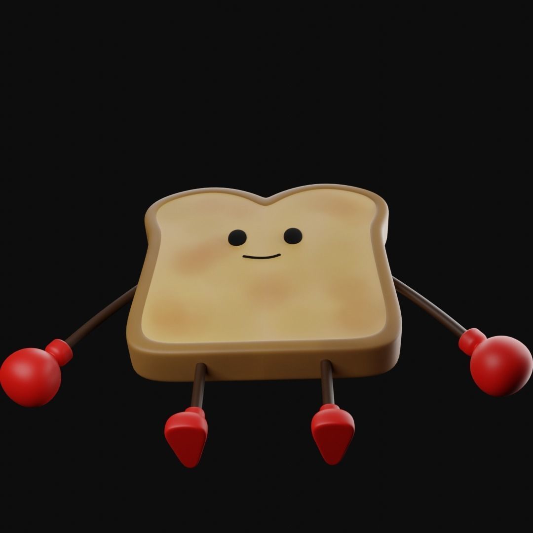 toast character free 3D model | CGTrader