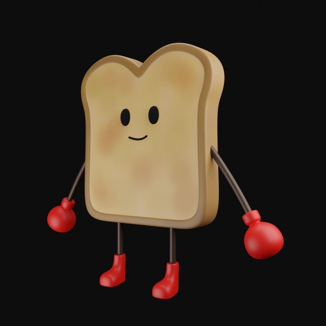 toast character free 3D model | CGTrader