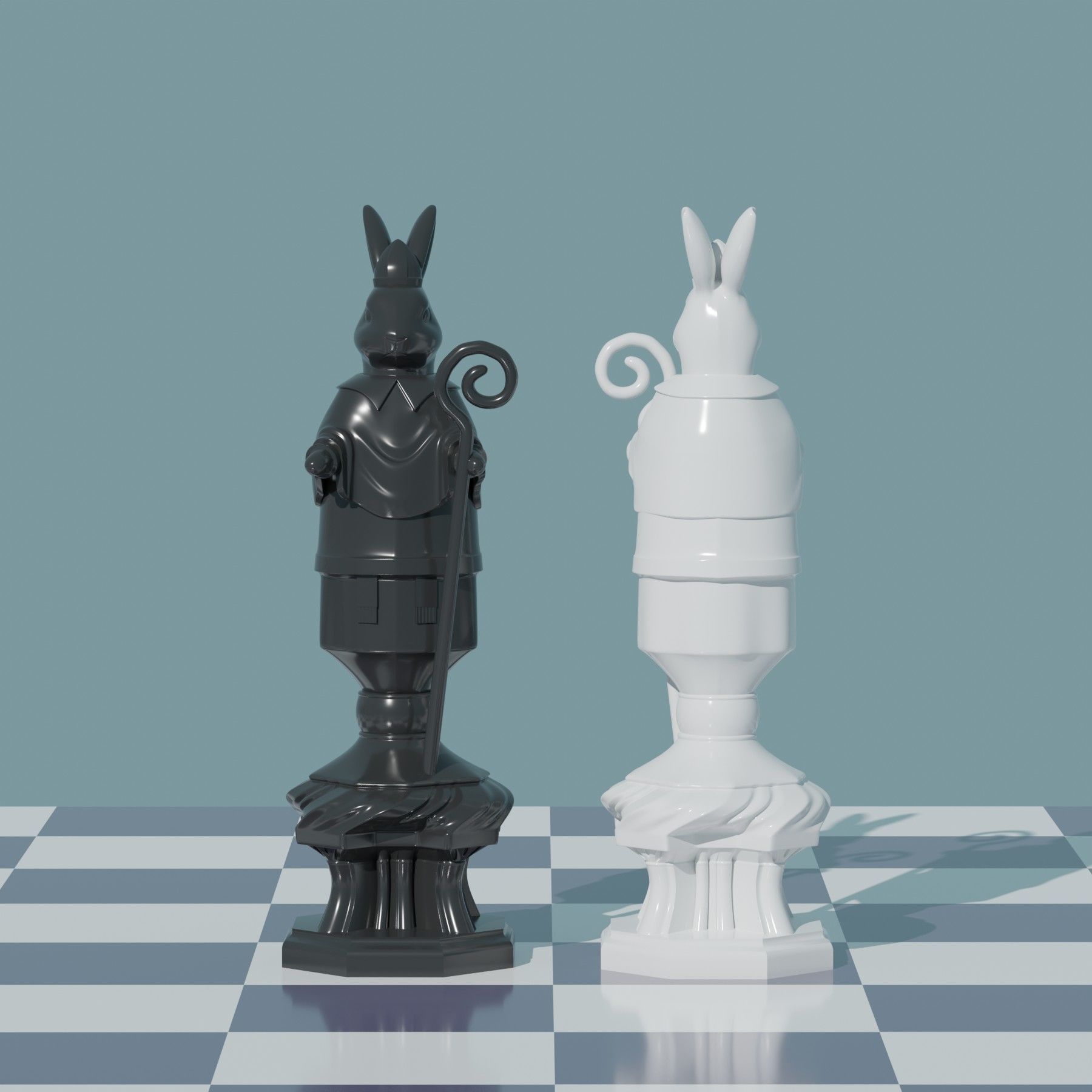 RABBIT CHESS HELIOS SET 3D model 3D printable | CGTrader