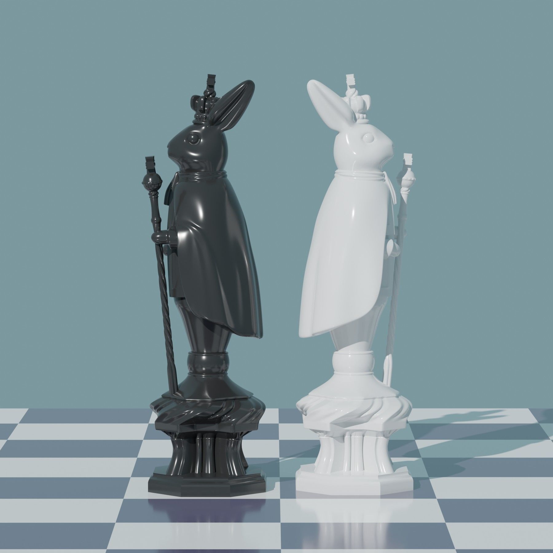 RABBIT CHESS HELIOS SET 3D model 3D printable | CGTrader