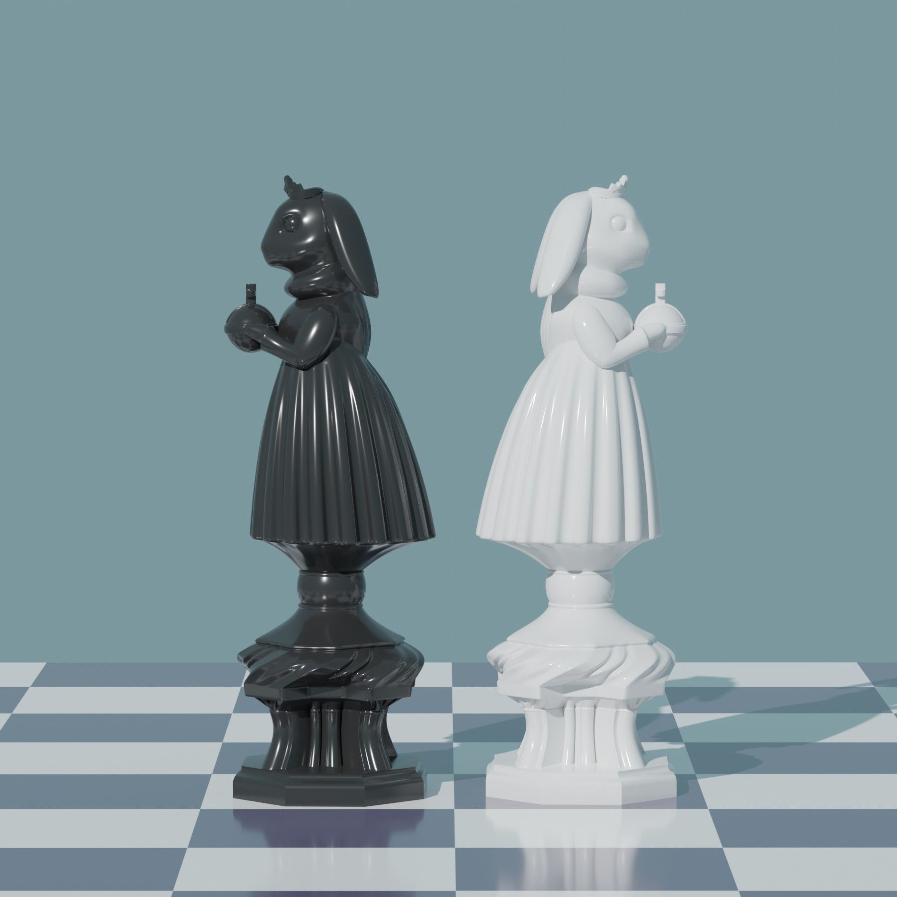 RABBIT CHESS HELIOS SET 3D model 3D printable | CGTrader