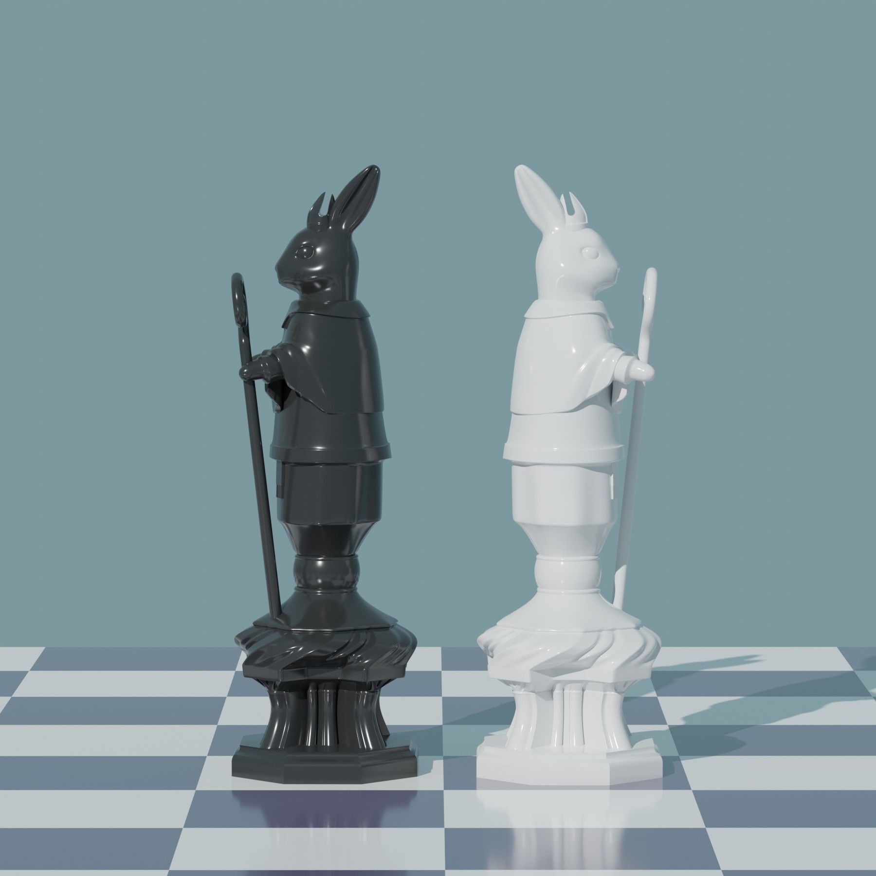 RABBIT CHESS HELIOS SET 3D model 3D printable | CGTrader
