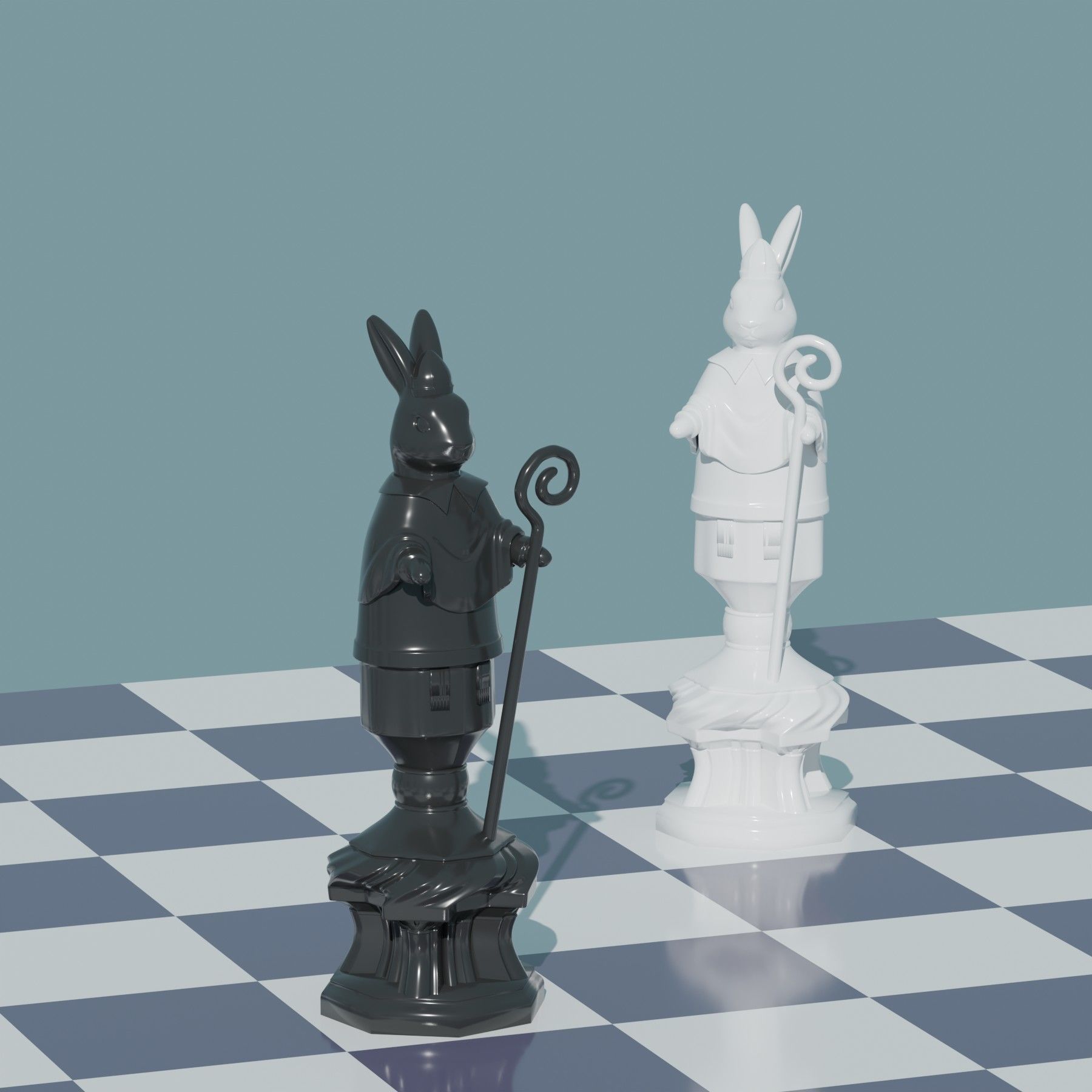 RABBIT CHESS HELIOS SET 3D model 3D printable | CGTrader