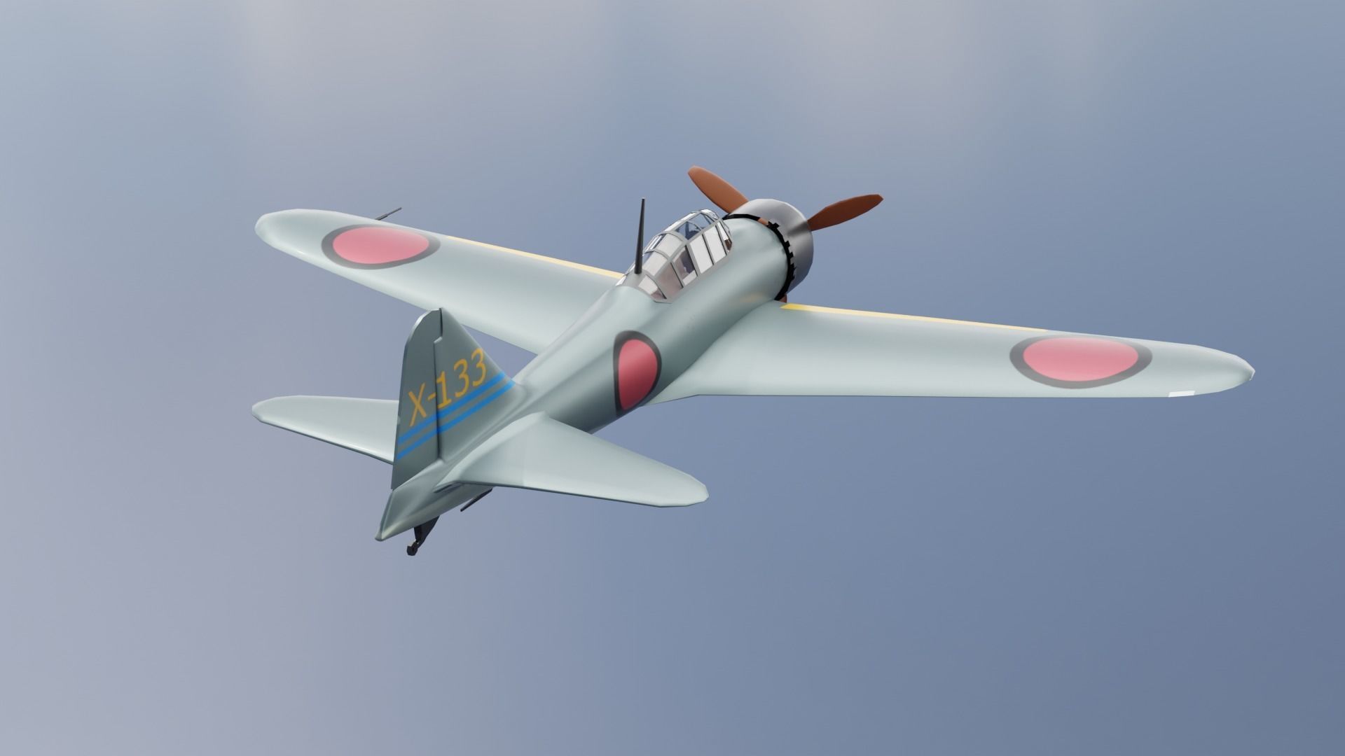 Mitsubishi Zero Japanese airplane free 3D model | CGTrader