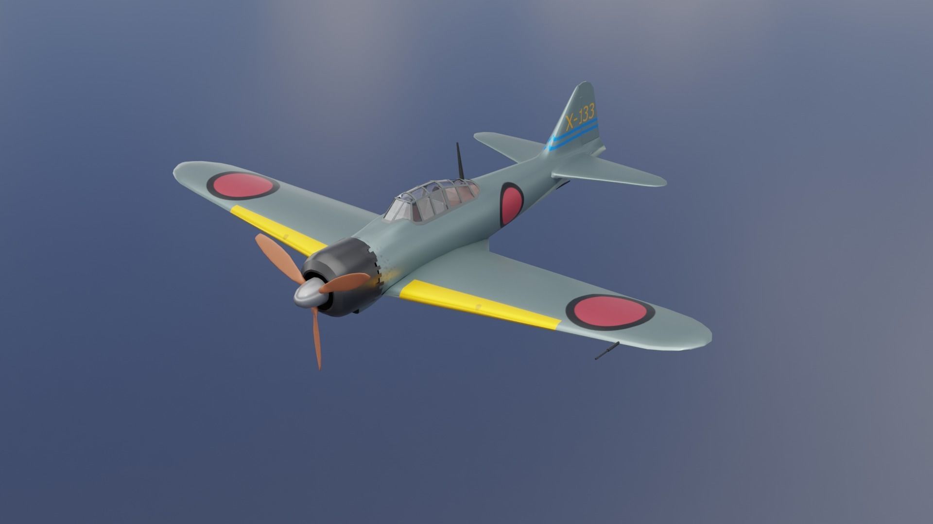 Mitsubishi Zero Japanese airplane free 3D model | CGTrader