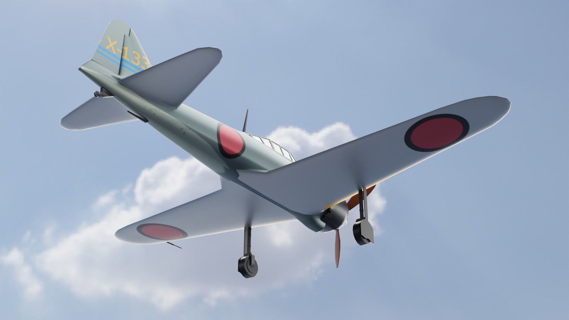 Mitsubishi Zero Japanese airplane free 3D model | CGTrader