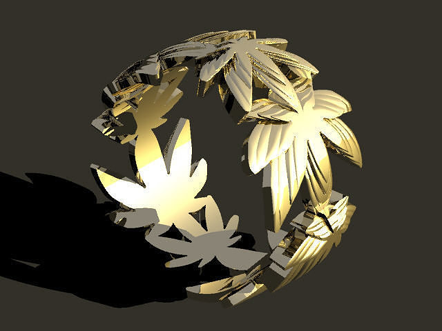 cannabis themed jewelry ring 3D model 3D printable | CGTrader