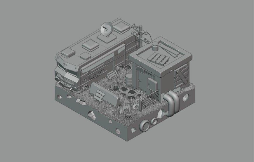 3D model LowPolly Bus VR / AR / low-poly | CGTrader