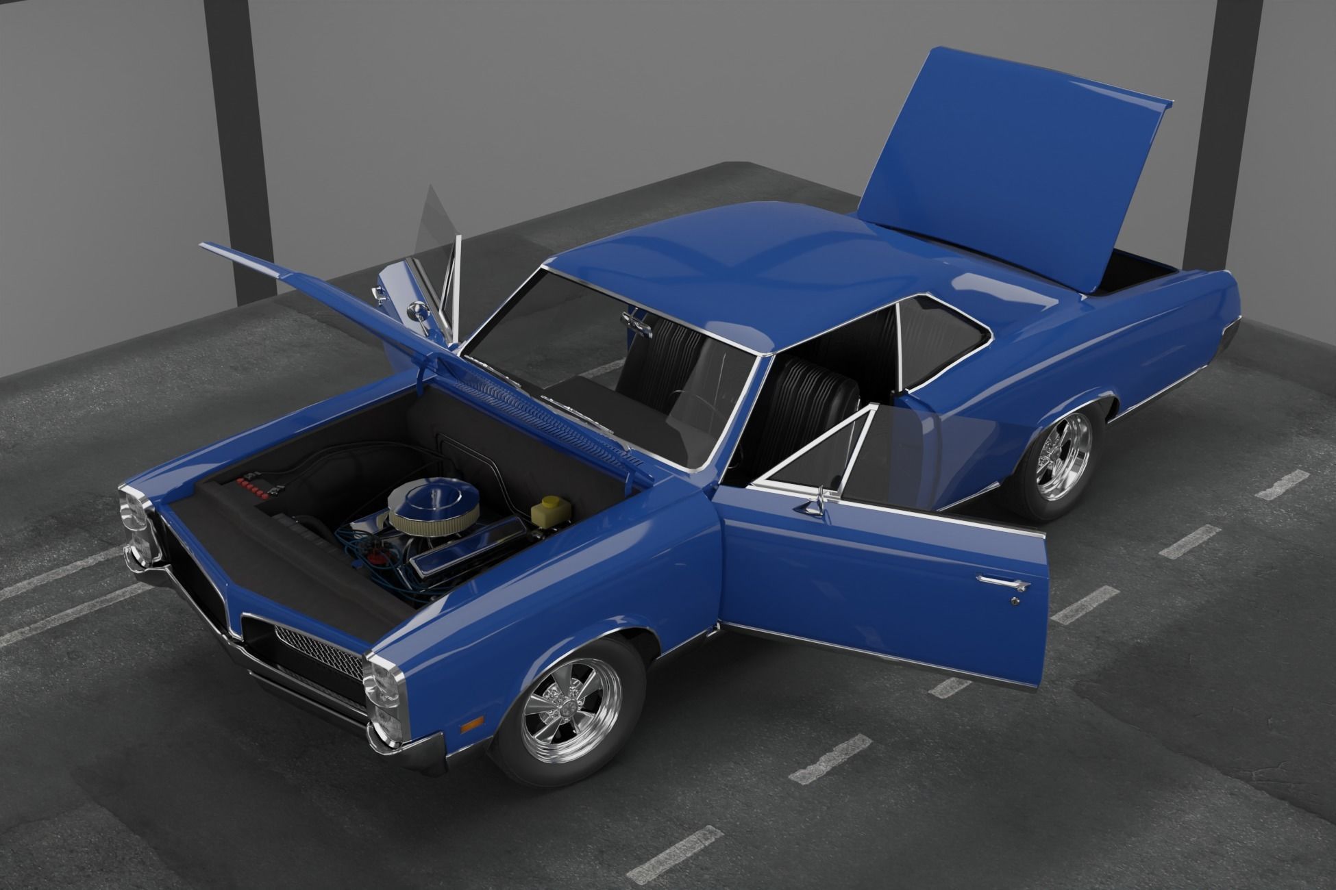 3D model 1960s Muscle Car 9 Fully Featured VR / AR / low-poly | CGTrader