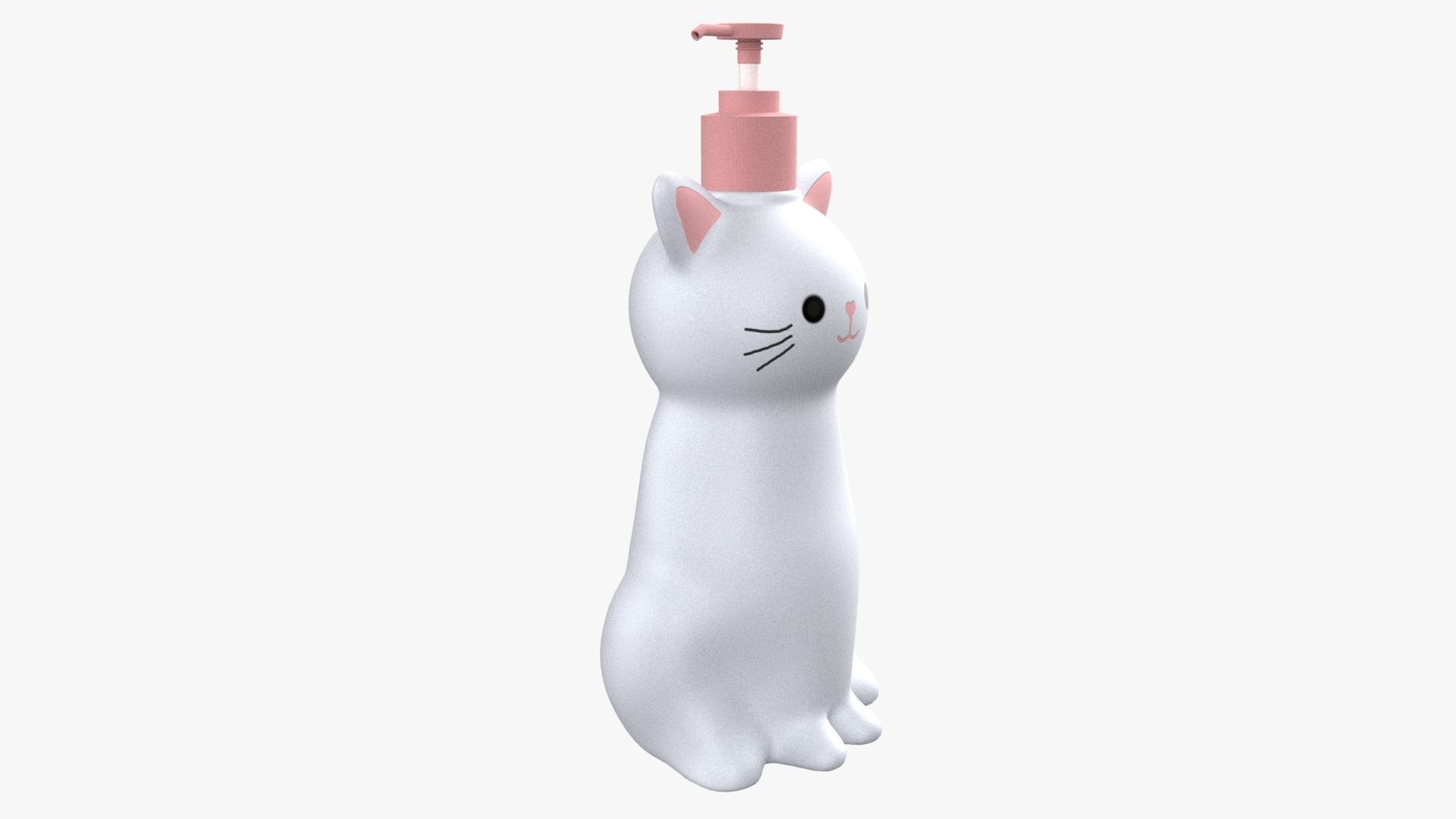 Cat Liquid Soap Dispenser White Version 3D model | CGTrader