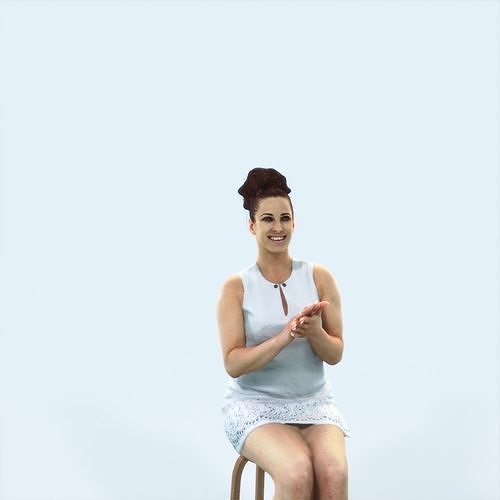 3D model Yearn 20D Clapping Sitting Event Elegant Woman VR / AR / low ...