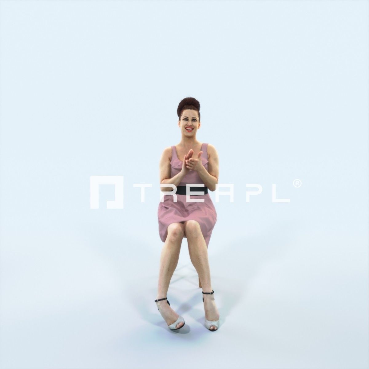 3D model Yearn 21E Clapping Sitting Casual Woman VR / AR / low-poly ...