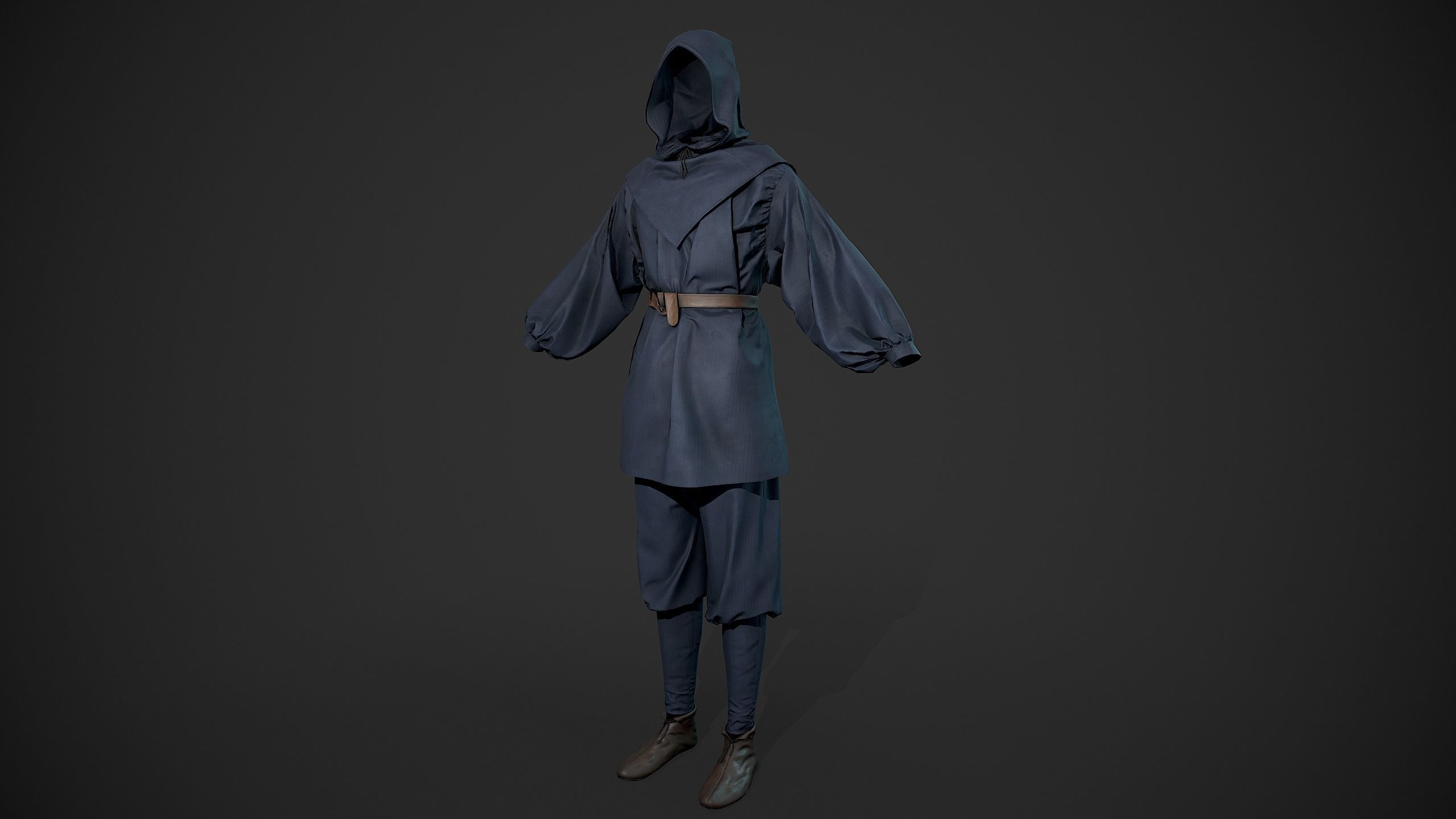 3D model Blue Medieval Outfit VR / AR / low-poly | CGTrader