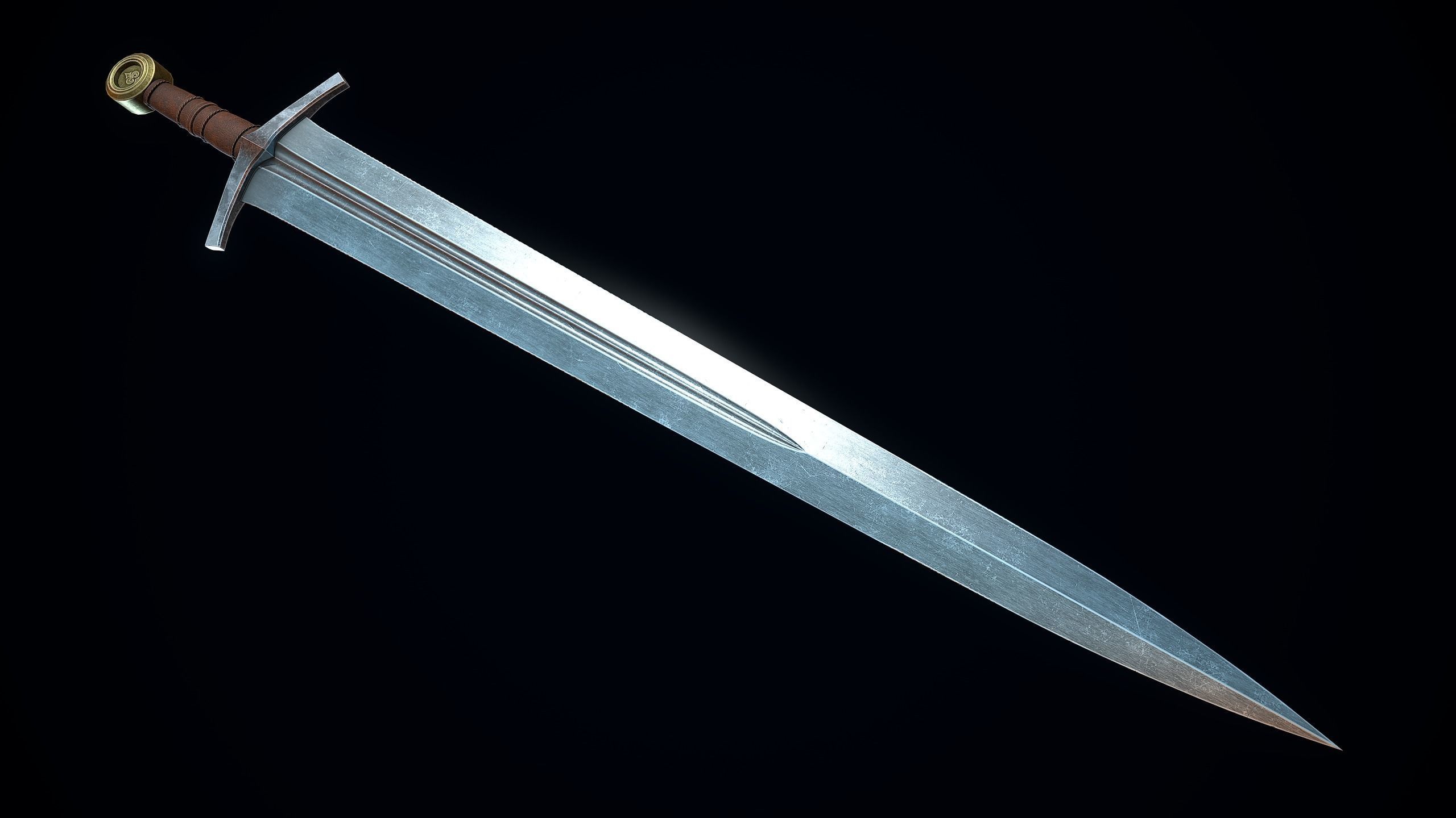3D model Medieval Broadsword VR / AR / low-poly | CGTrader