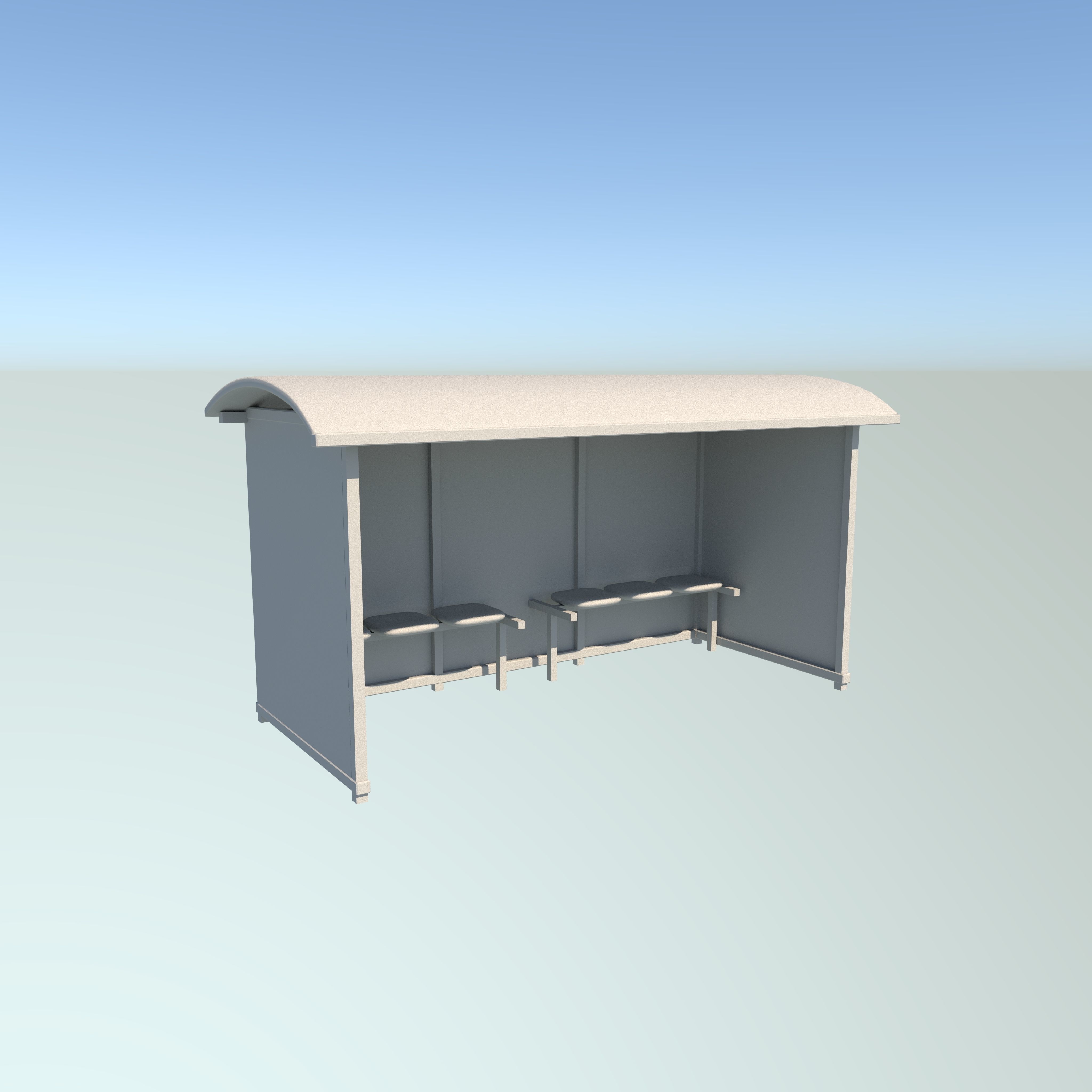 3D model bus stop VR / AR / low-poly | CGTrader