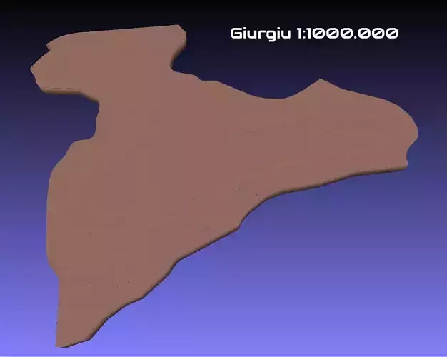 Romania 3D Map of Giurgiu County 1 to 1000000 3D model 3D printable ...