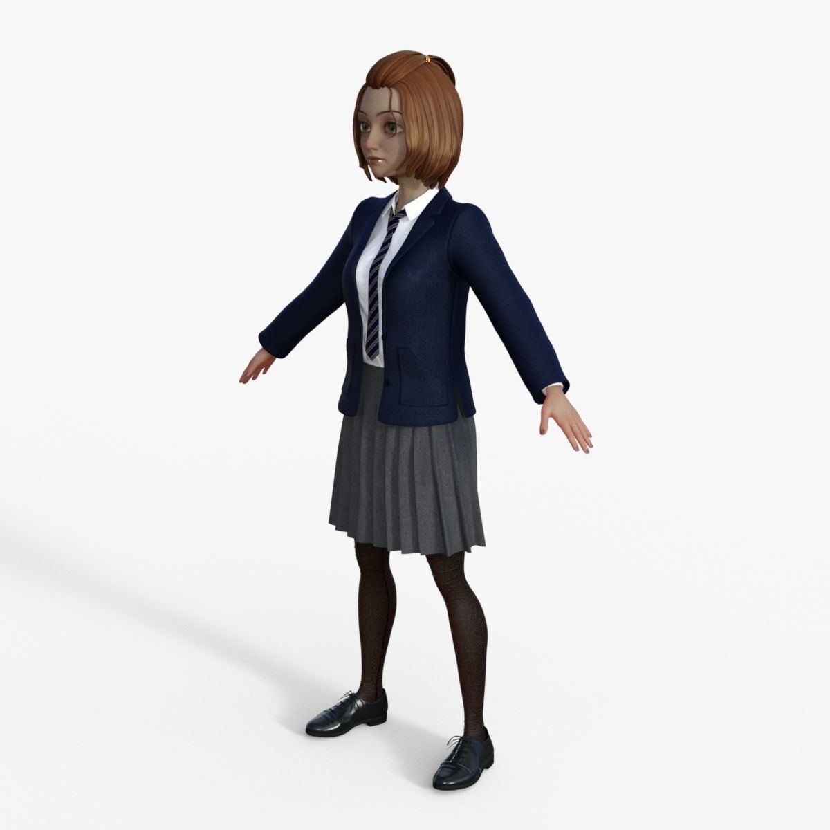 High School Student Girl 3D model rigged | CGTrader