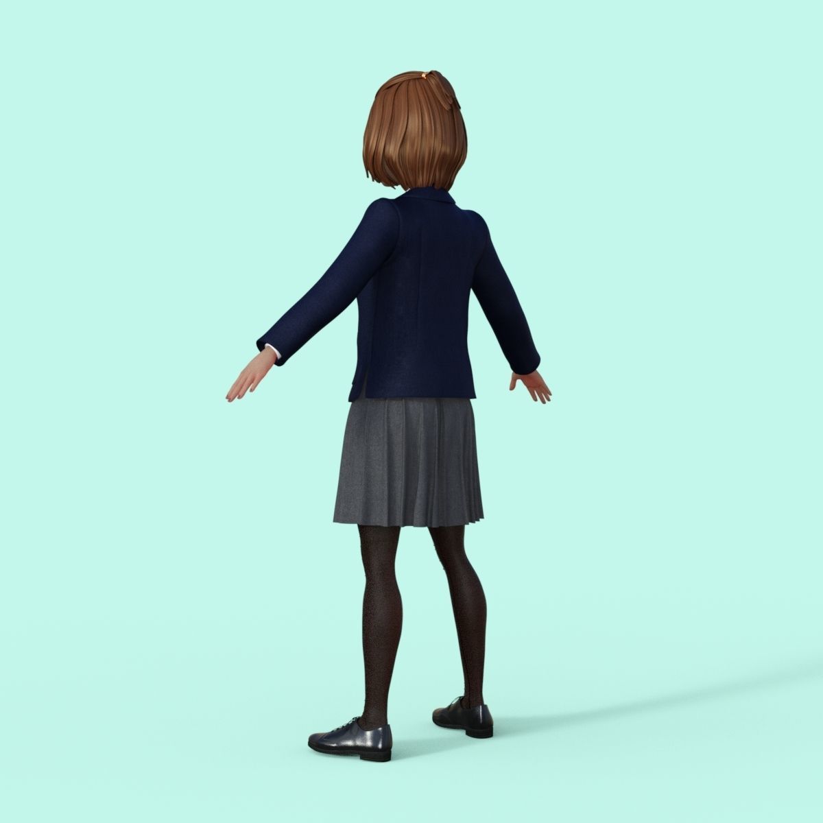 High School Student Girl 3D model rigged | CGTrader