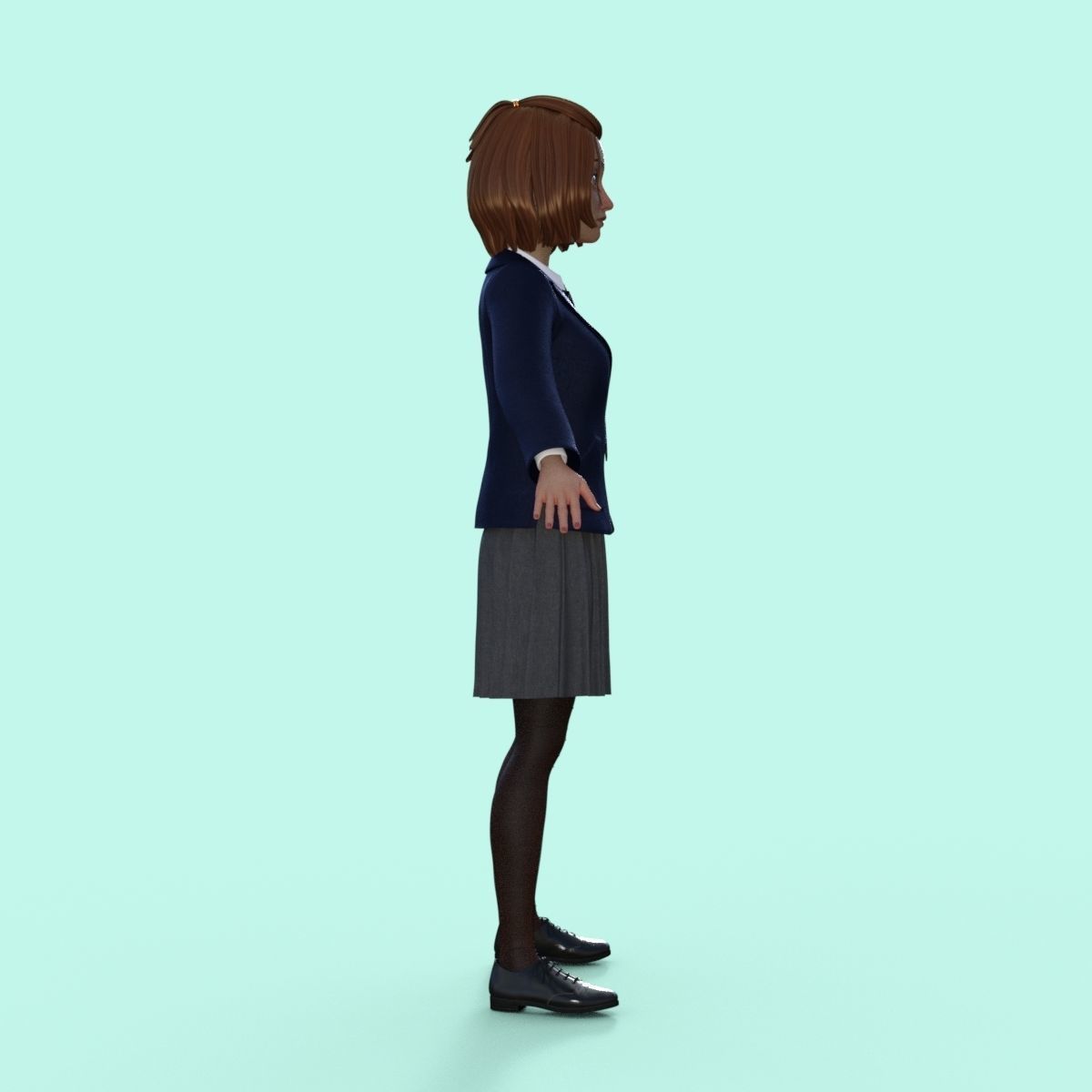 High School Student Girl 3D model rigged | CGTrader
