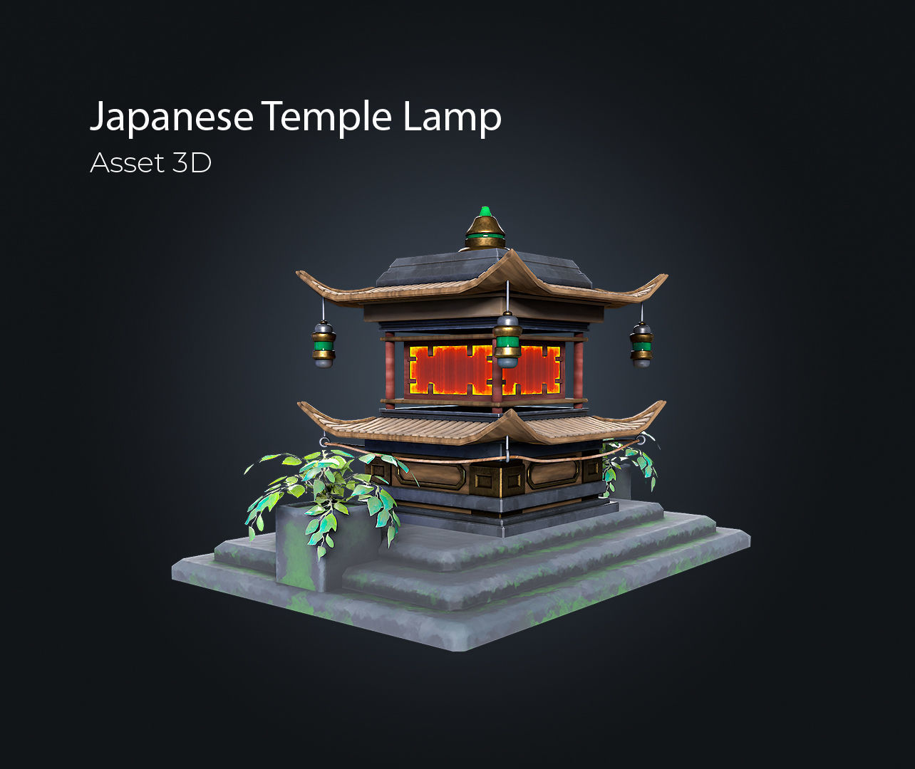 3D model Japanese Temple Lamp V1 VR / AR / low-poly | CGTrader