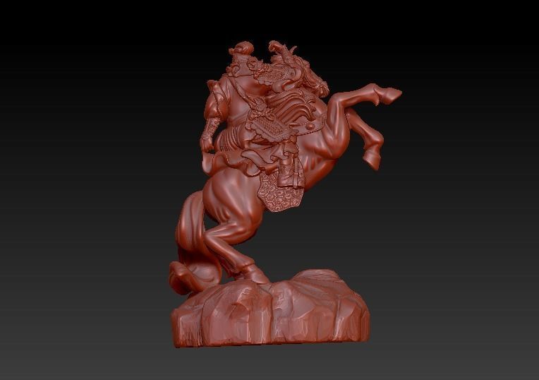 chinese warrior statue sit on horse - quan cong cuoi ngua 3D model ...