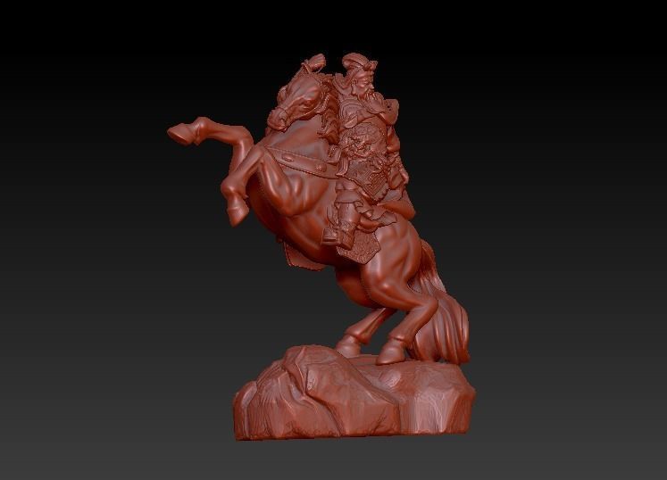 chinese warrior statue sit on horse - quan cong cuoi ngua 3D model ...