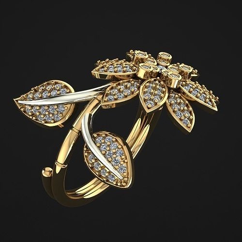 Flower Ring 3D model 3D printable | CGTrader