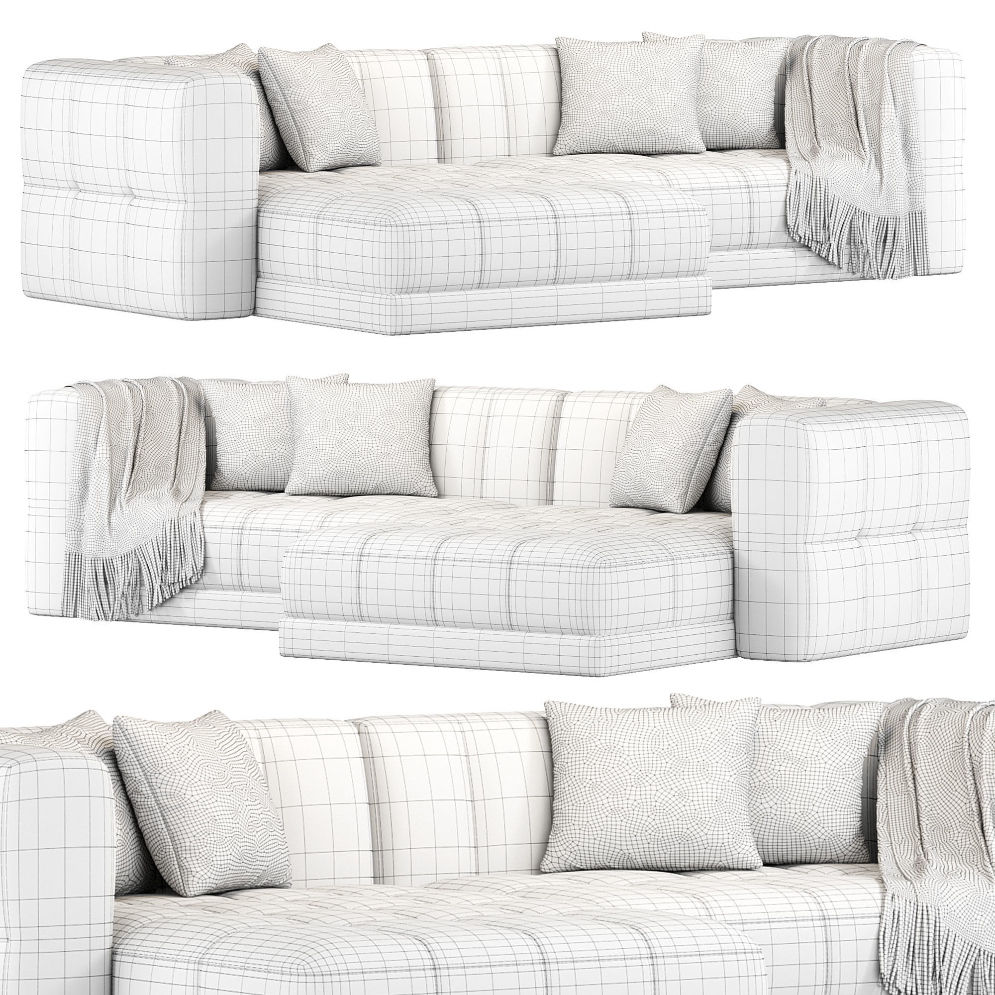 Tavi 2 Piece Laf Sectional Sofa By Highfashionhome 3D model | CGTrader