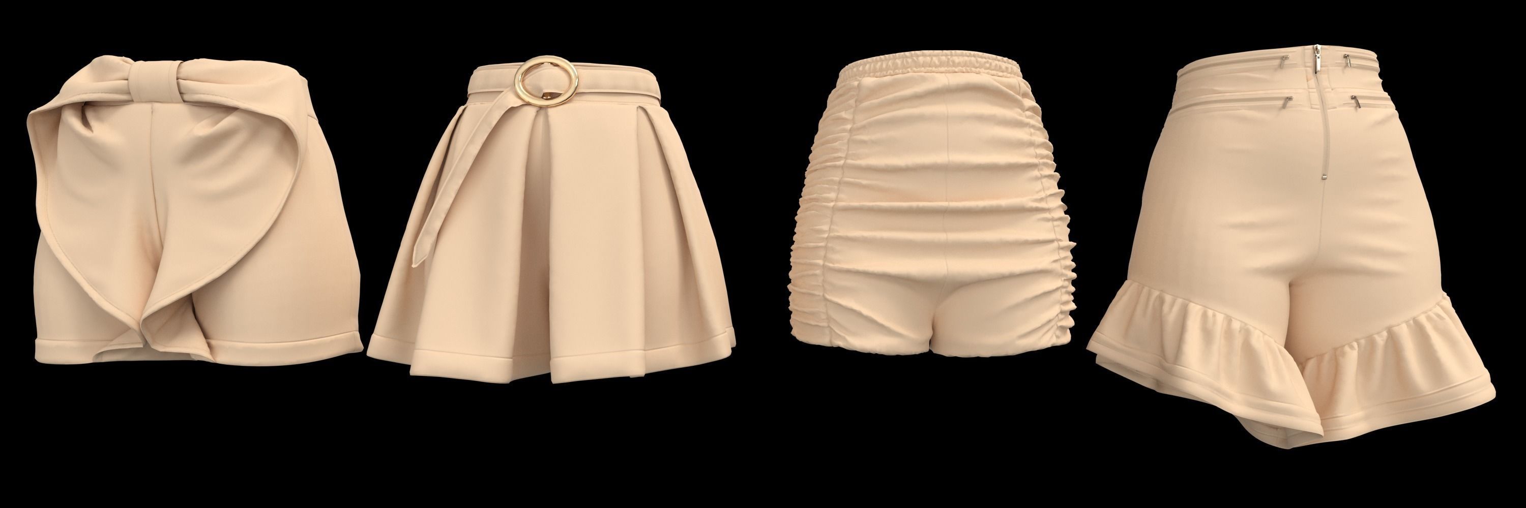 16 Womens Shorts 3D model | CGTrader