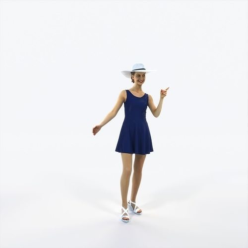 3D model Aspiration 13G pointing Couple Pointing walking Casual Woman ...