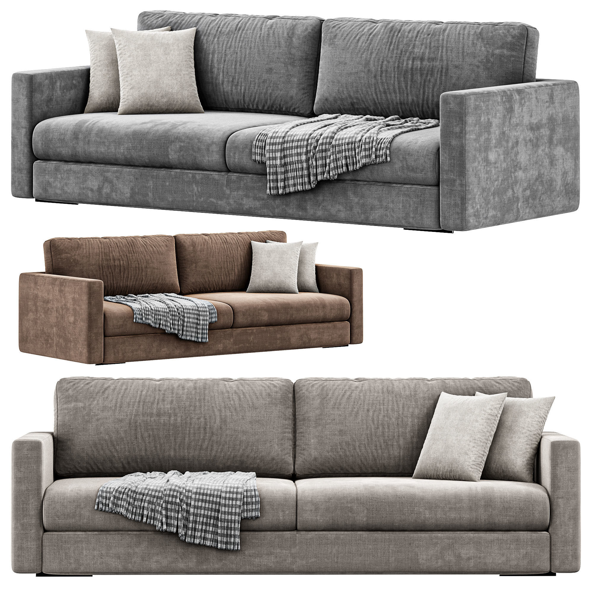 Magnum 3 Seater Fabric Sofa By Flexform 3D model | CGTrader
