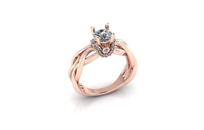 Flow of magic diamond rose ring engagement 3d model 3D model 3D ...